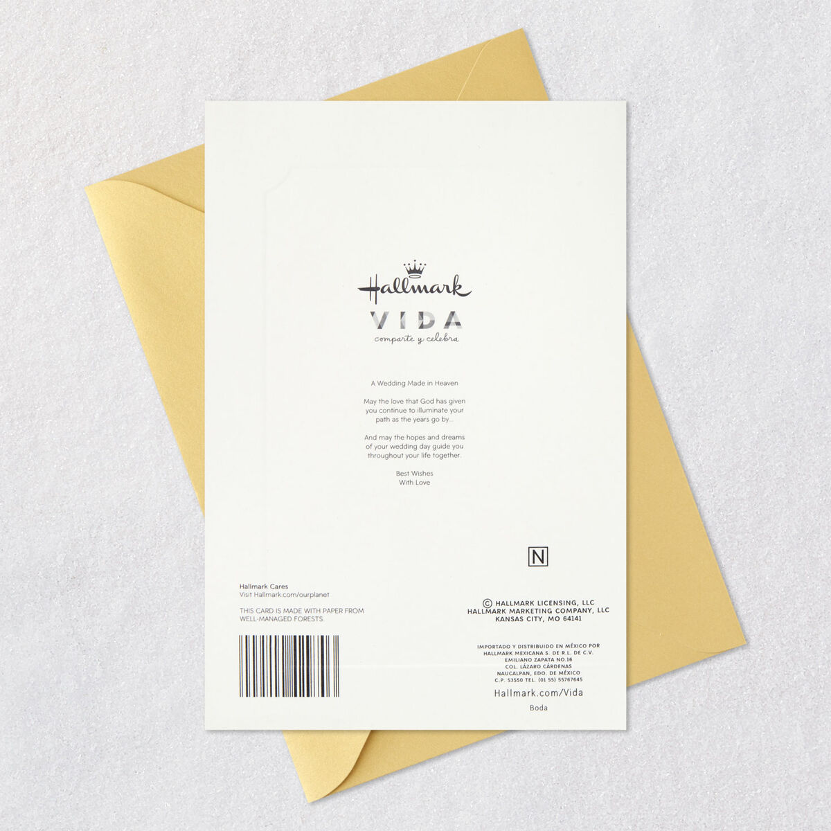 Made in Heaven Spanish-Language Wedding Card for Couple - Greeting ...