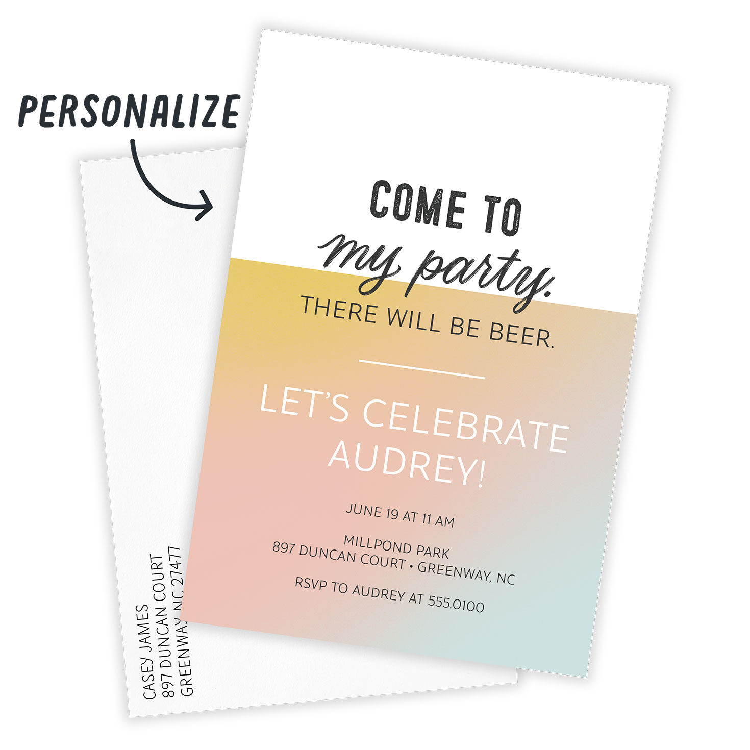 Come to My Party Ombré Invitation - Invitations | Hallmark