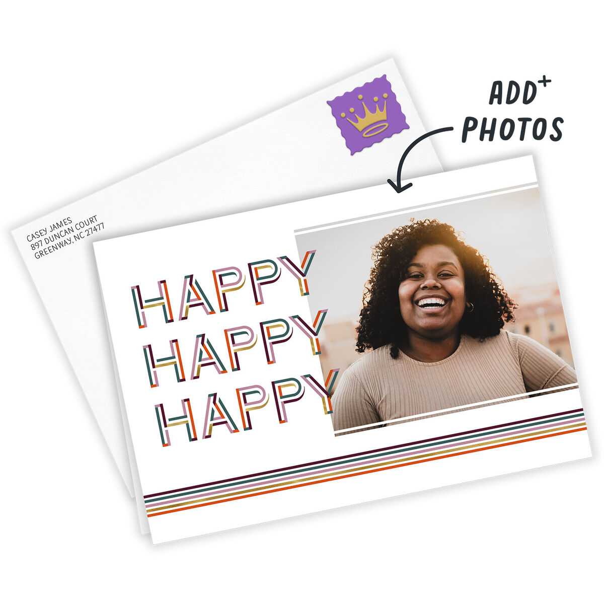 Happy Happy Happy Folded Photo Card - Greeting Cards - Hallmark