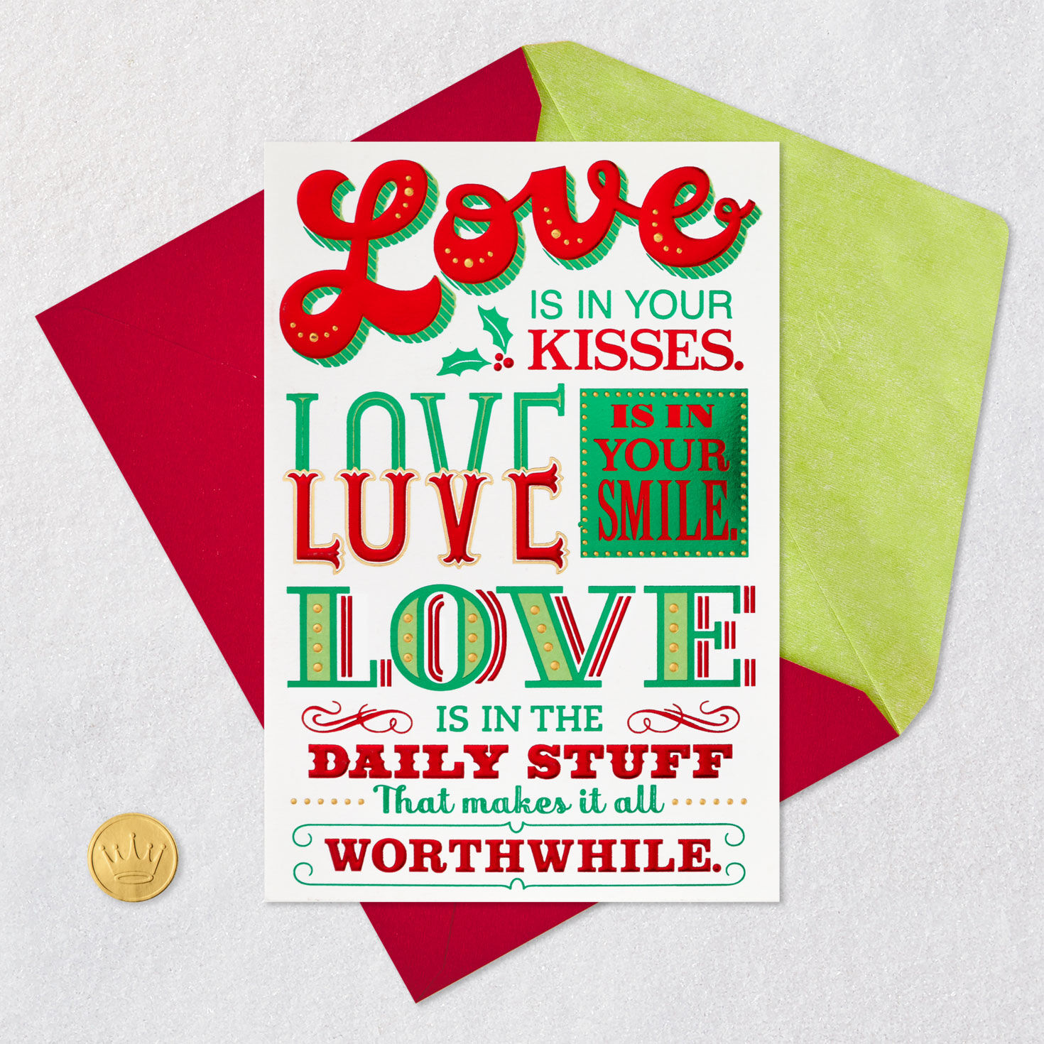Love Is Romantic Christmas Card Greeting Cards Hallmark
