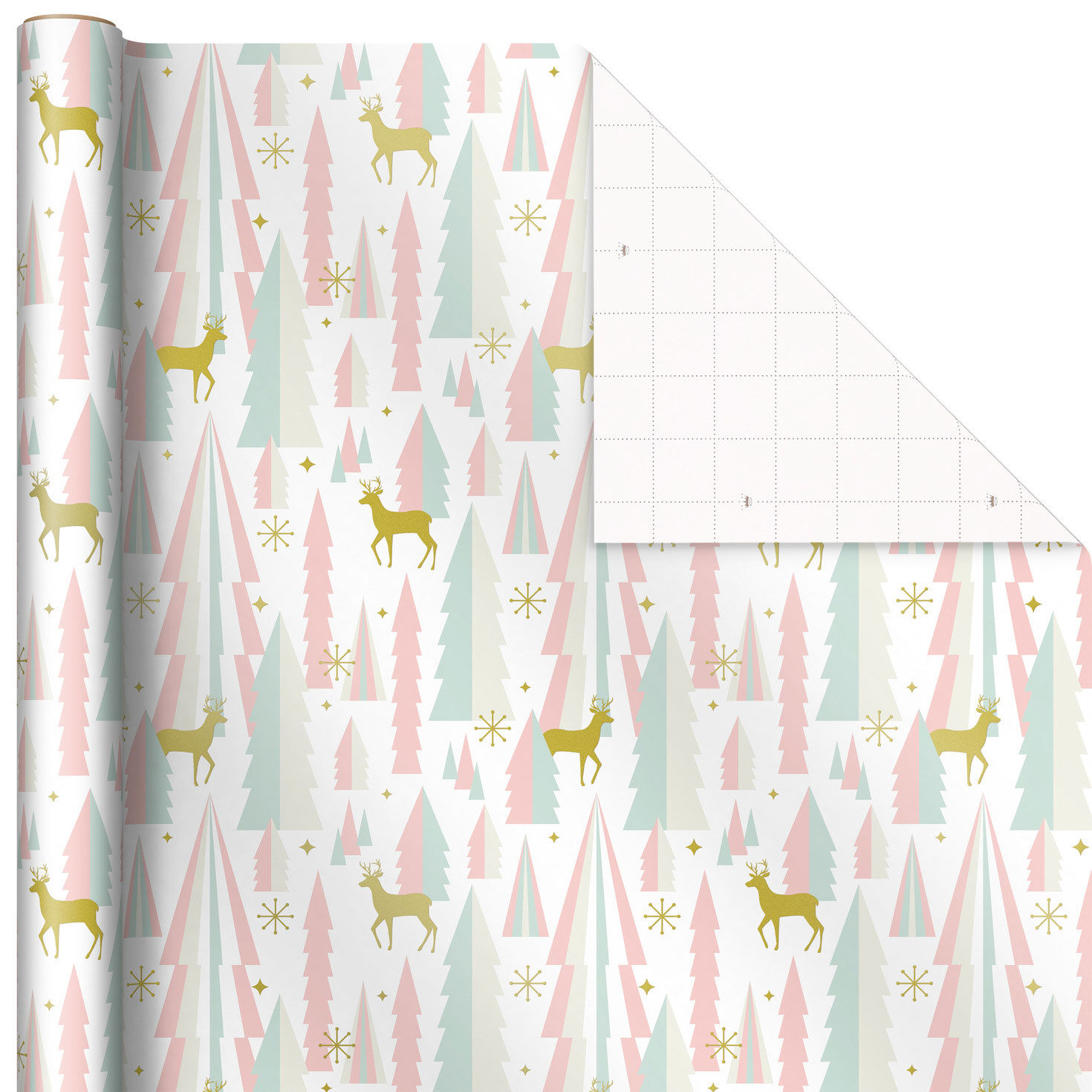 Pink and Mint Assorted 3-Pack Christmas Wrapping Paper, 120 sq. ft ...