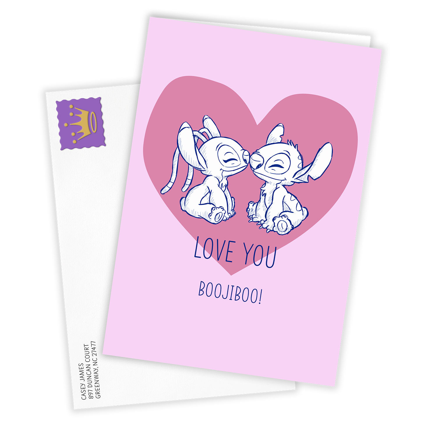Disney Lilo & Stitch Custom Valentine's Day Card - Greeting Cards ...