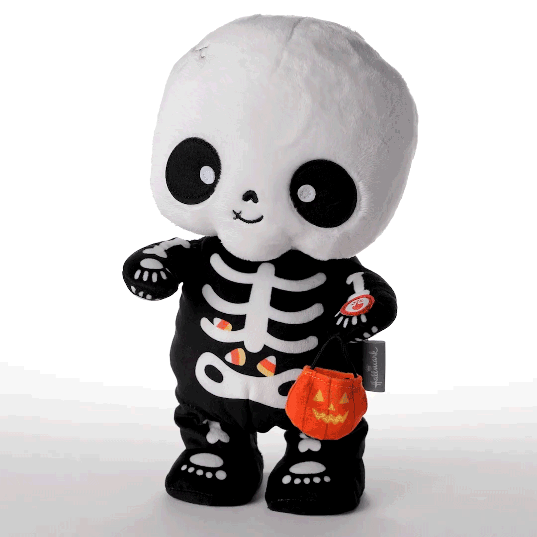 Trick-or-Treat Skeleton Plush With Sound and Motion, 10" - Interactive ...