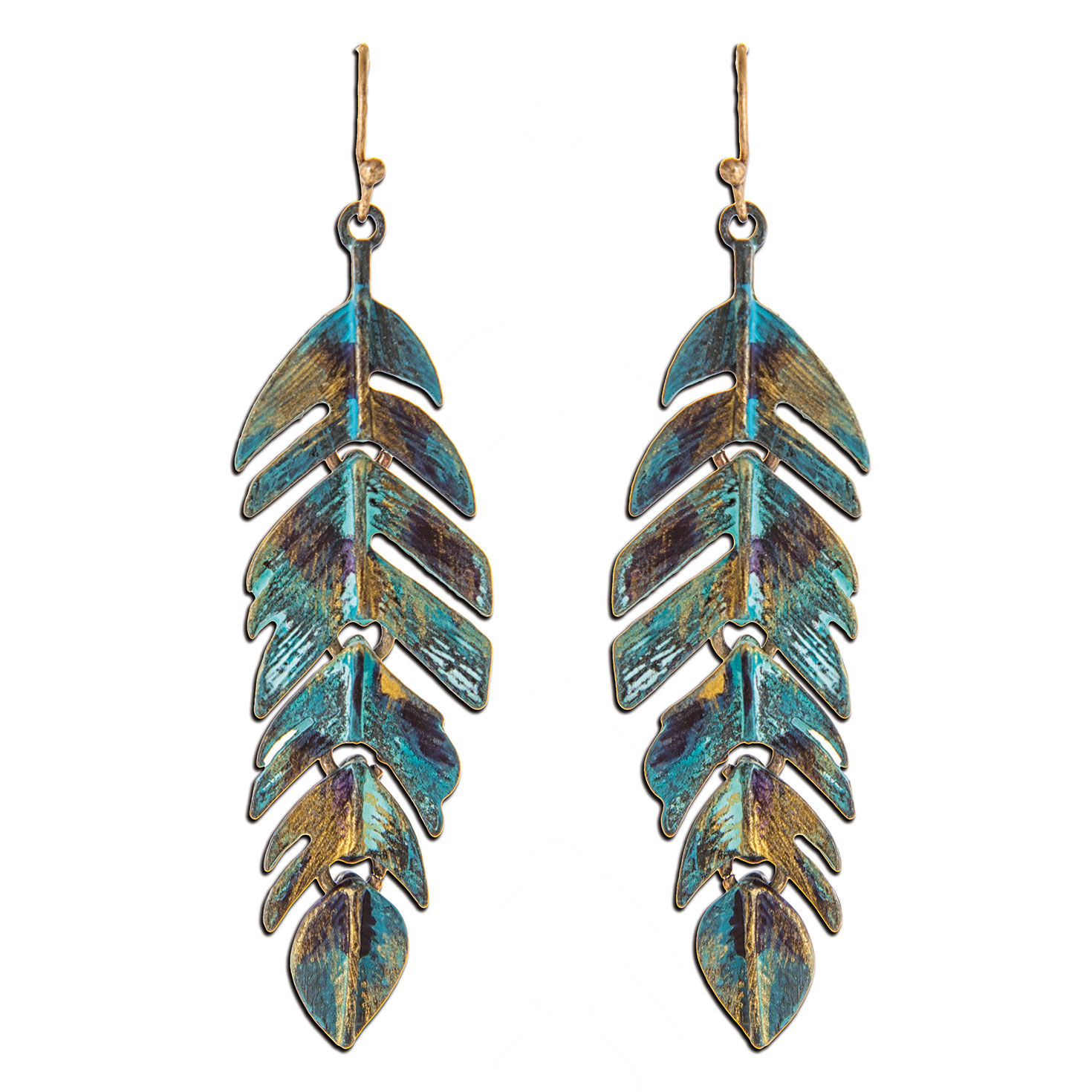 Rain Jewelry Patina Feather Metal Earrings - Earrings | Hallmark
