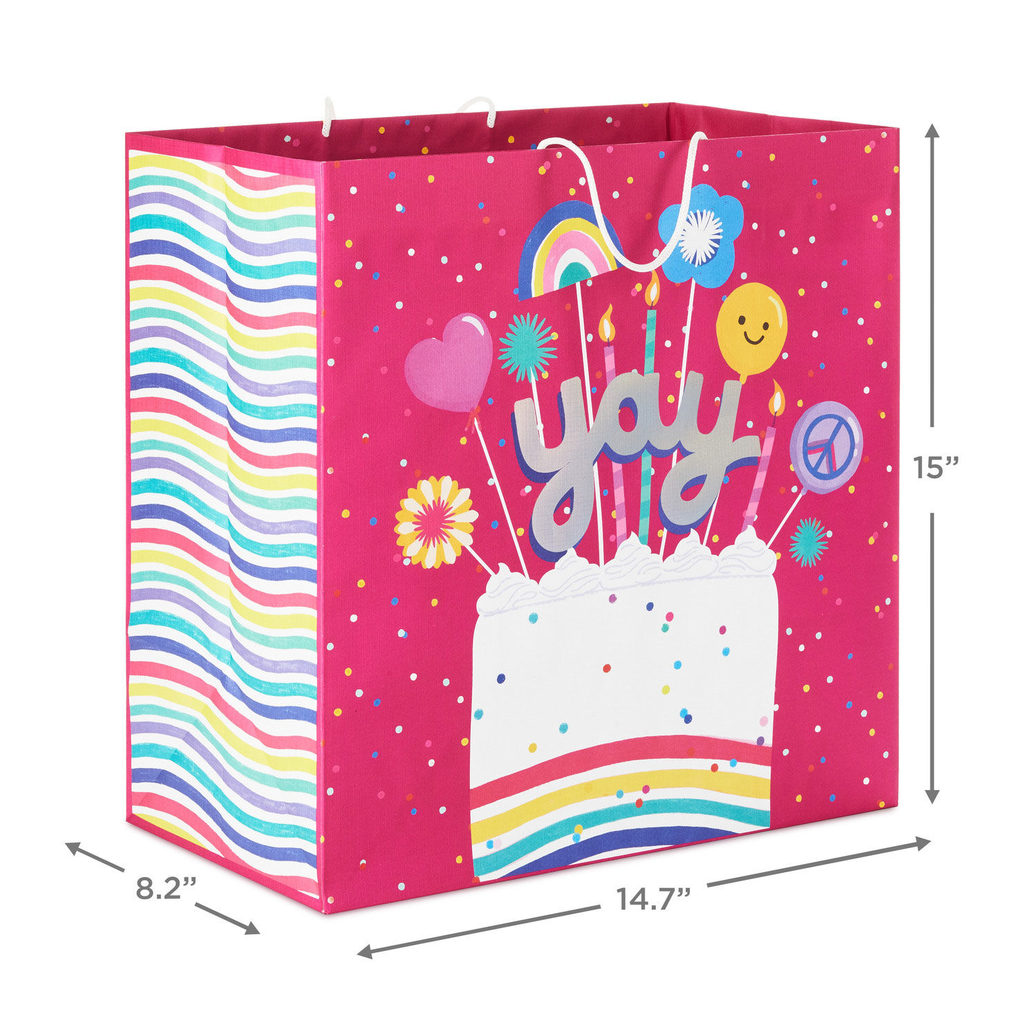 15" Yay Cake Extra-Deep Birthday Gift Bag - Gift Bags | Hallmark
