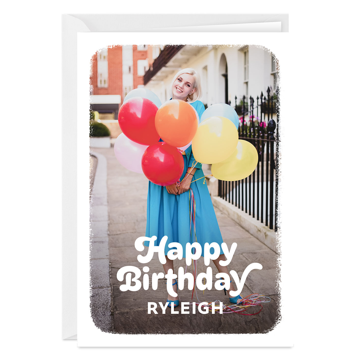 Personalized Full Photo Birthday Photo Card, 5x7 Vertical - Greeting ...