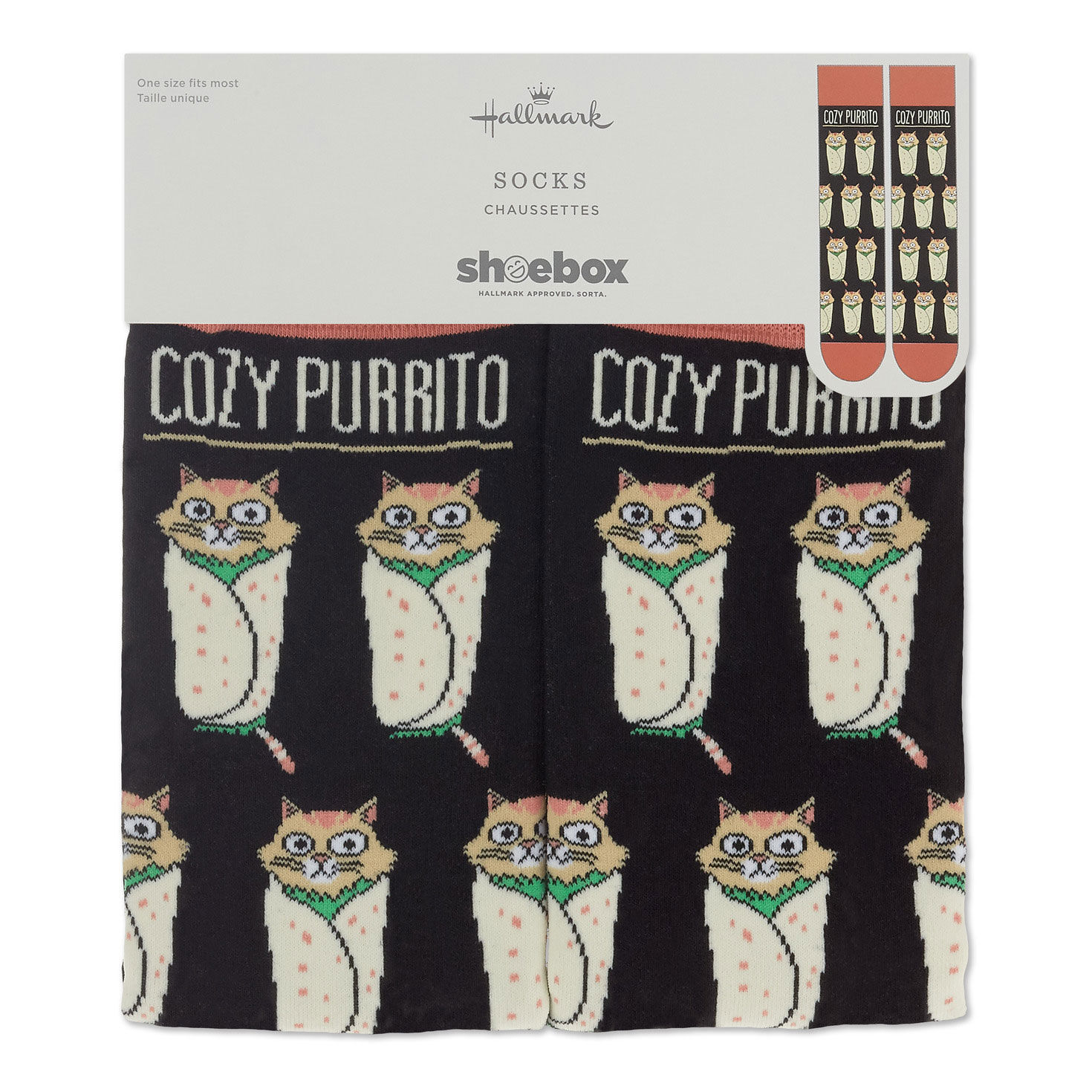 Shoebox Cat Purrito Funny Crew Socks - Socks & Slippers | Hallmark