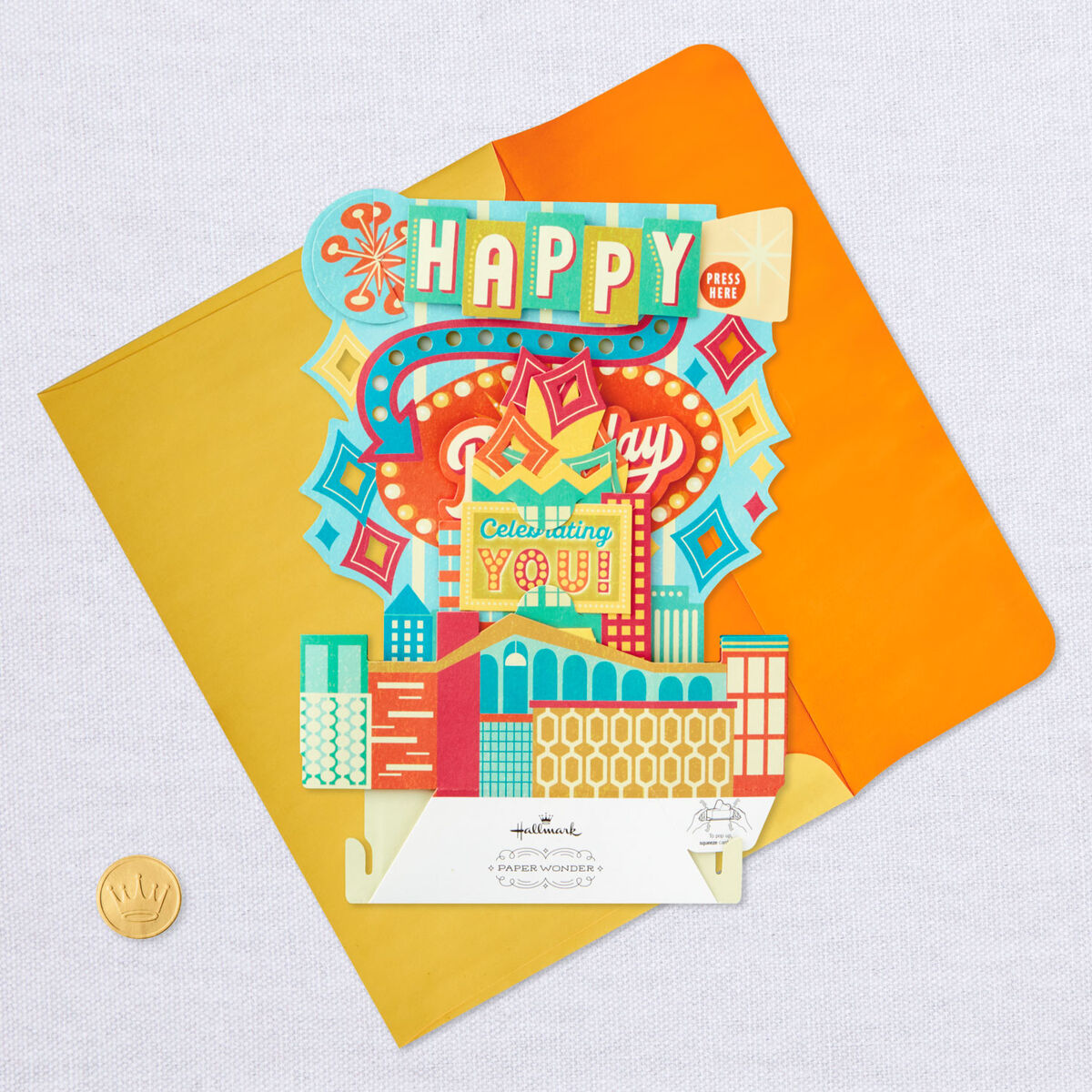 Celebrating You 3D Pop-Up Musical Birthday Card With Light - Greeting ...