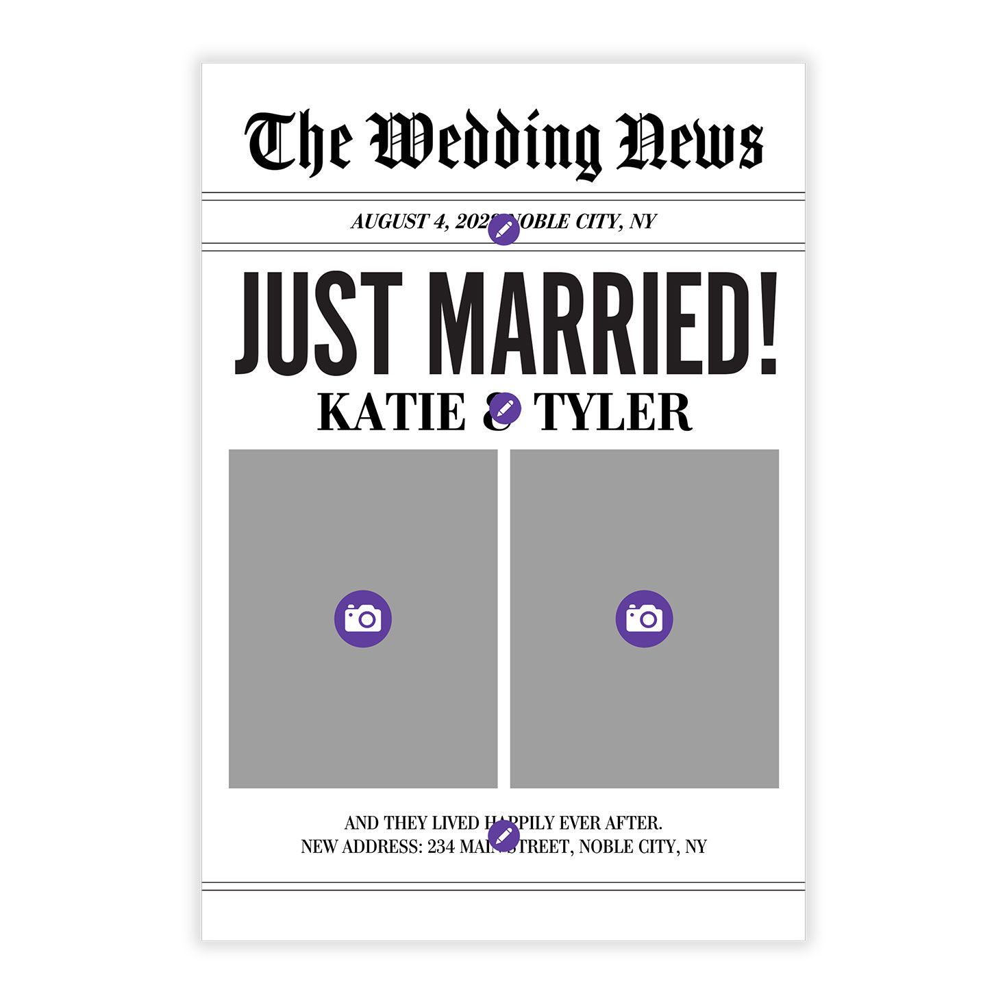 Newspaper Flat Wedding Announcement - Announcements | Hallmark