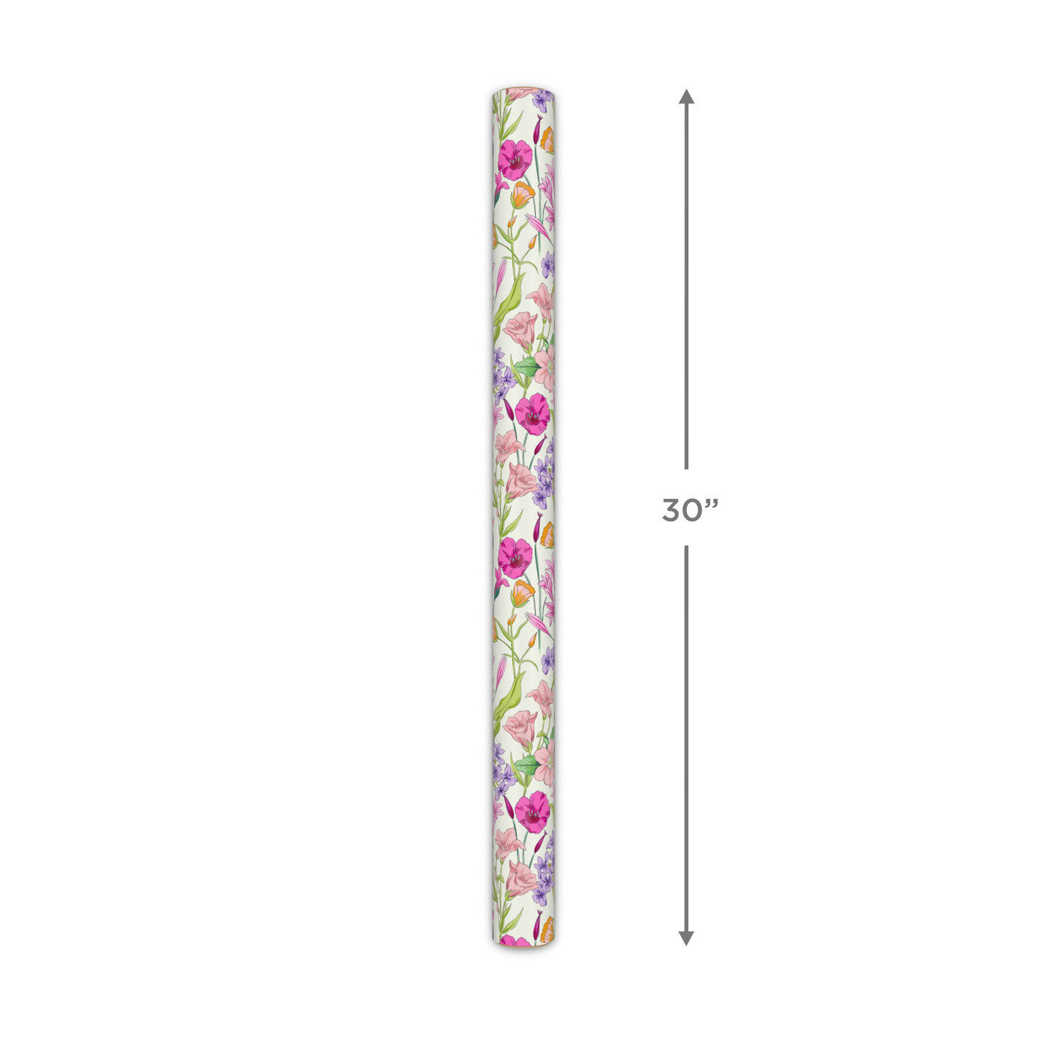 Spring Flowers on White Wrapping Paper Roll, 20 sq. ft. - Wrapping ...