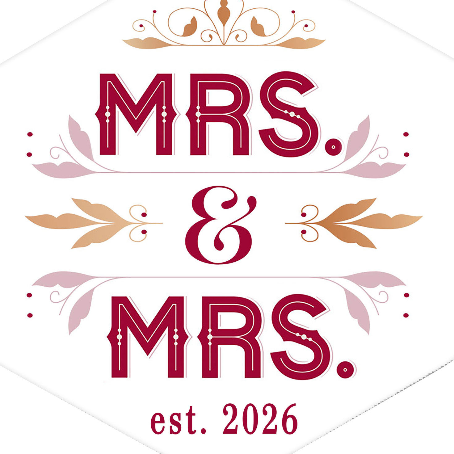 Mrs. & Mrs. Metal Personalized Ornament, Custom Text - Personalized ...