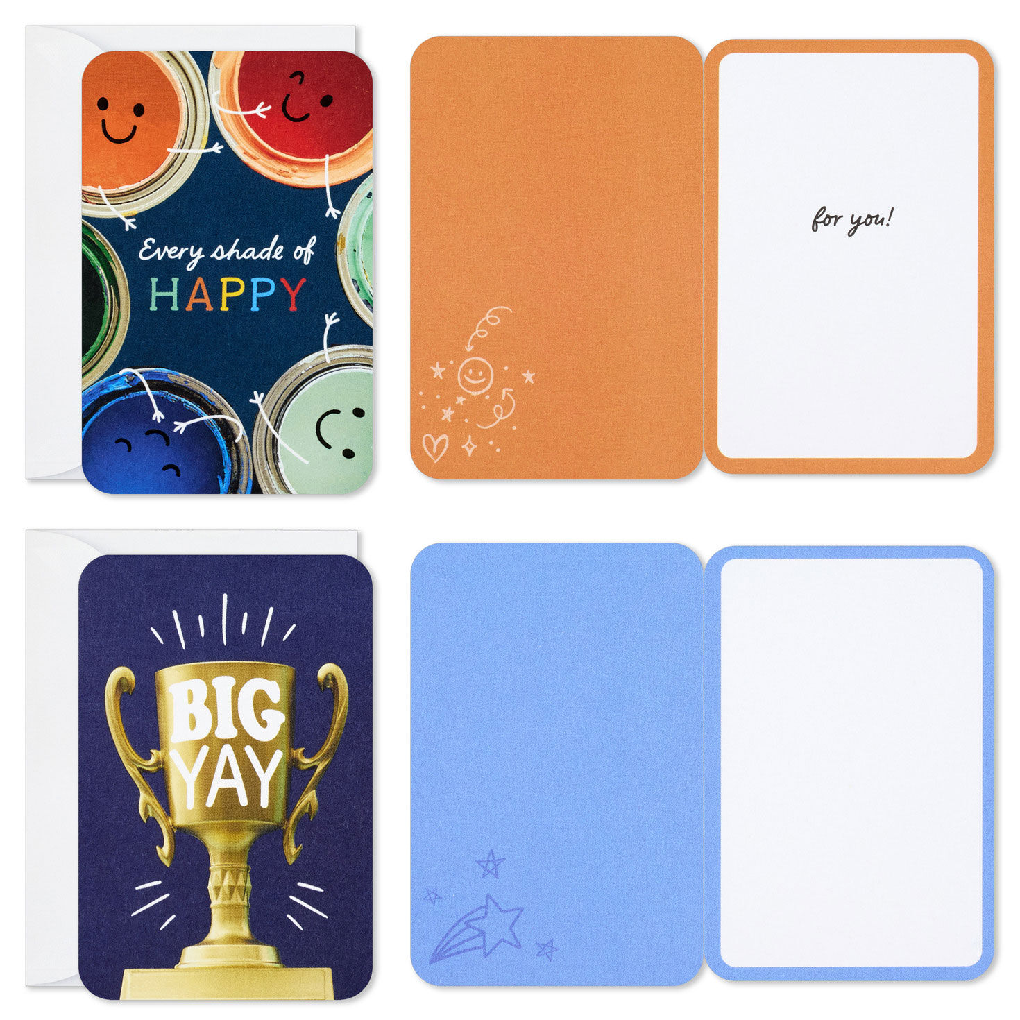 Mini Colorful Smiles Assorted Multi-Occasion Cards, Pack of 6 - Note ...
