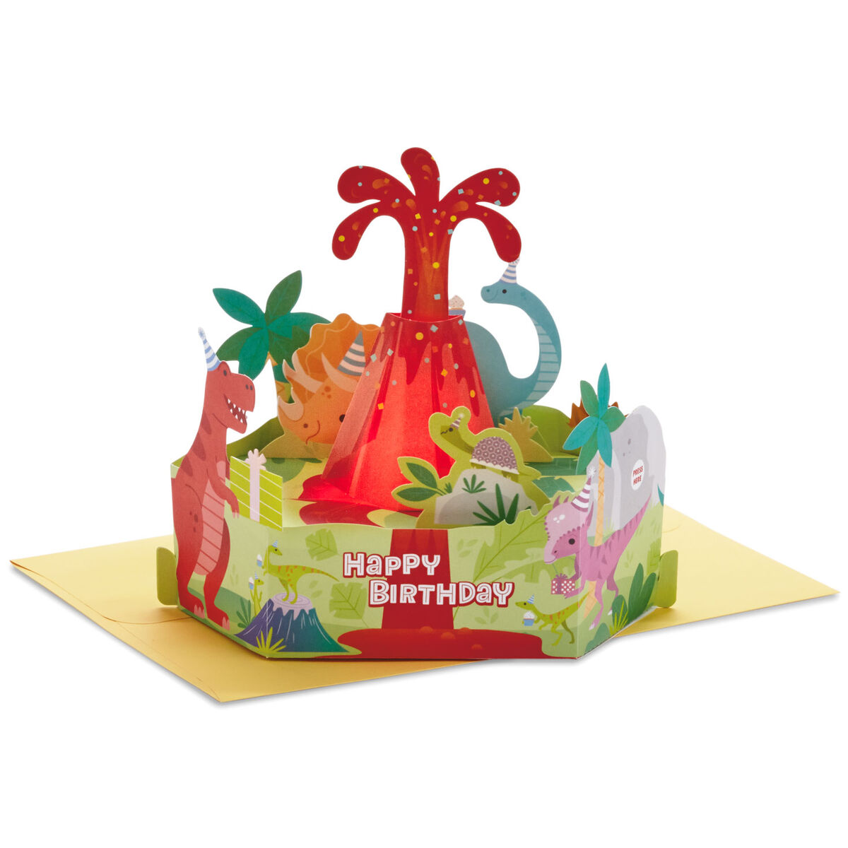Dinosaurs Musical 3D Pop-Up Birthday Card With Light - Greeting Cards ...