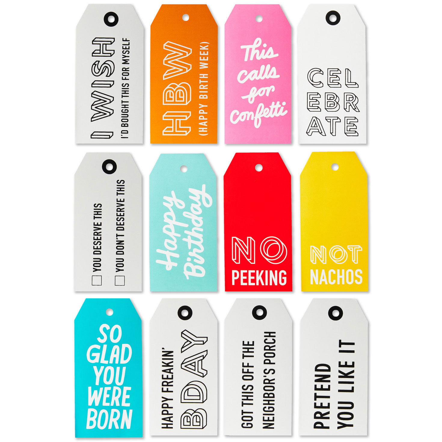 Assorted Funny 12-Pack Gift Tags - Seals & Gift Tags | Hallmark