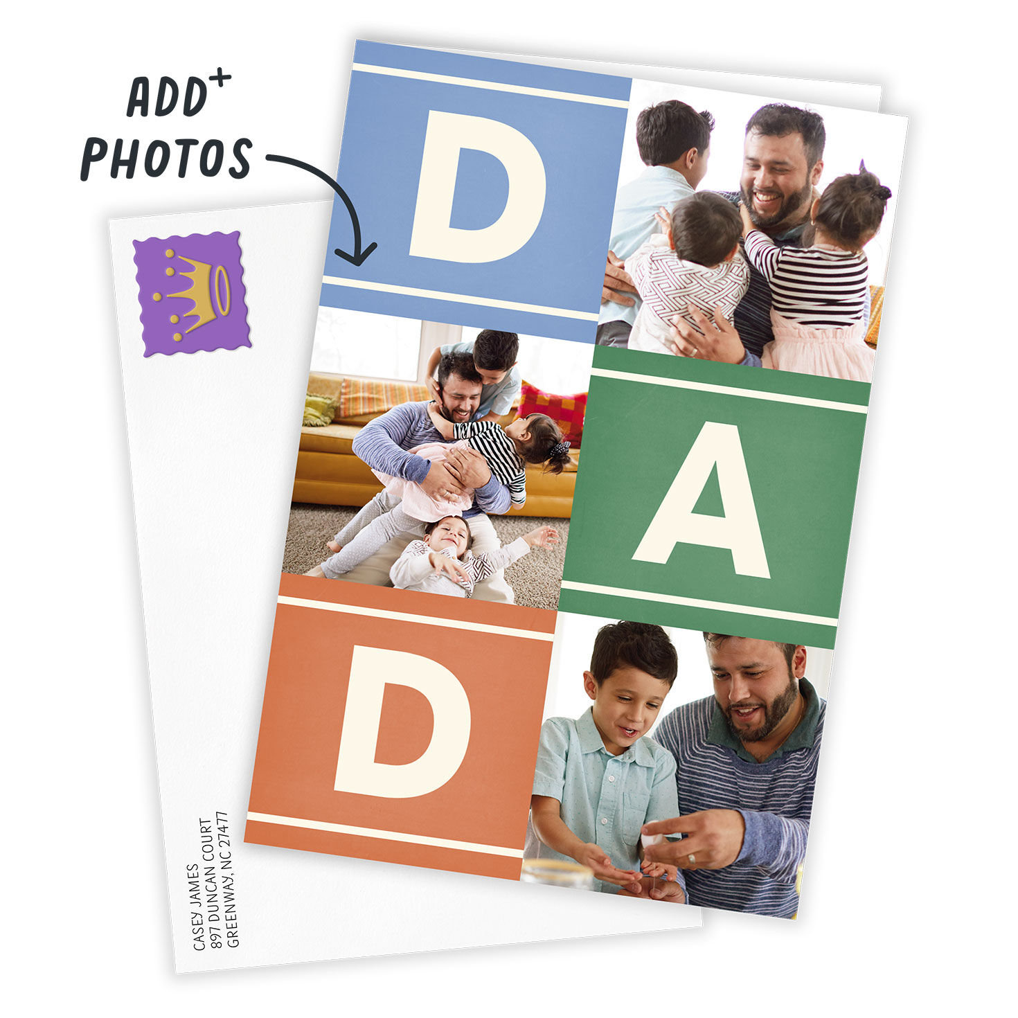 Personalized Photo Collage Color Blocks Photo Card - Greeting Cards ...