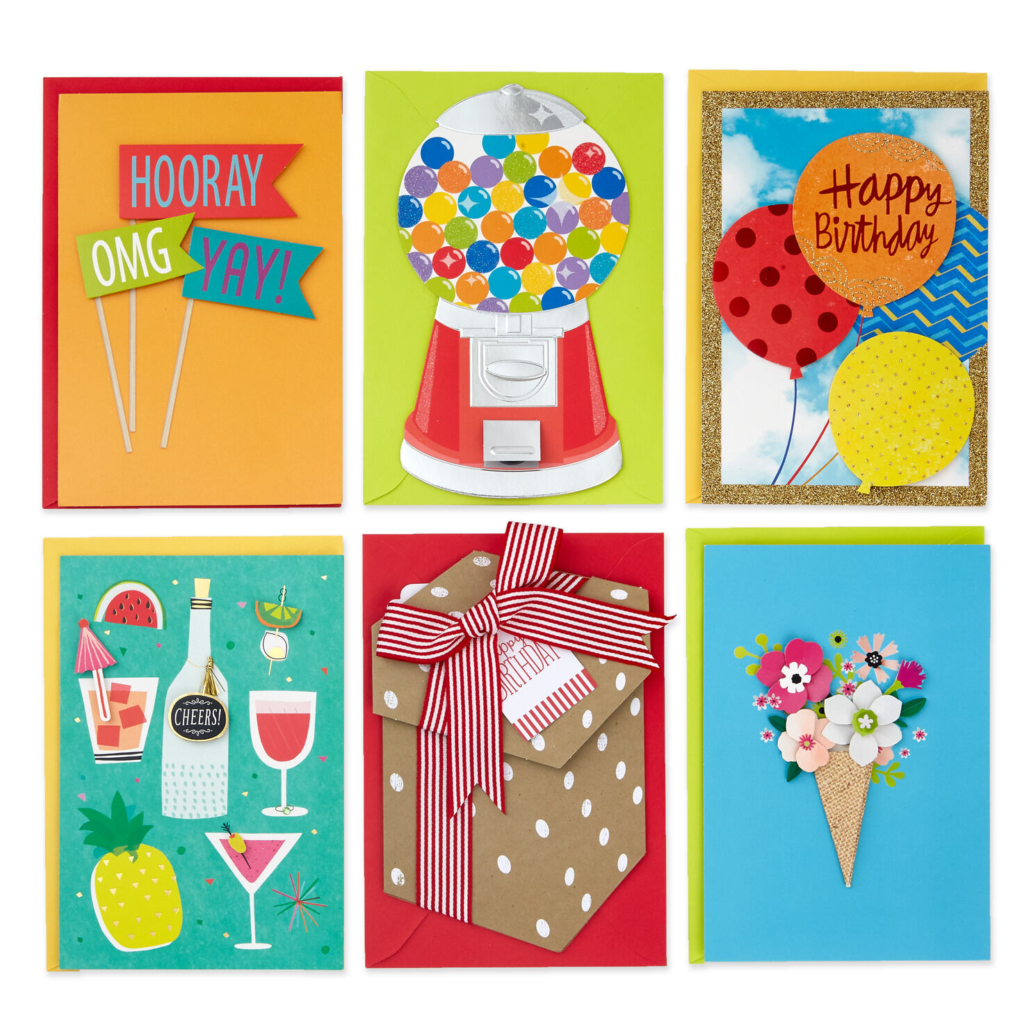 Premium Assorted Handmade All-Occasion Cards in Leaf Print Organizer ...
