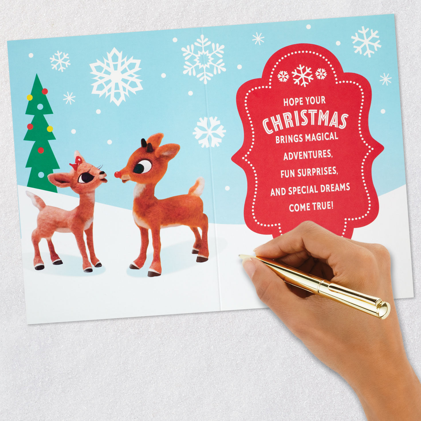 Rudolph the Red-Nosed Reindeer® Glow Time Musical Christmas Card With ...