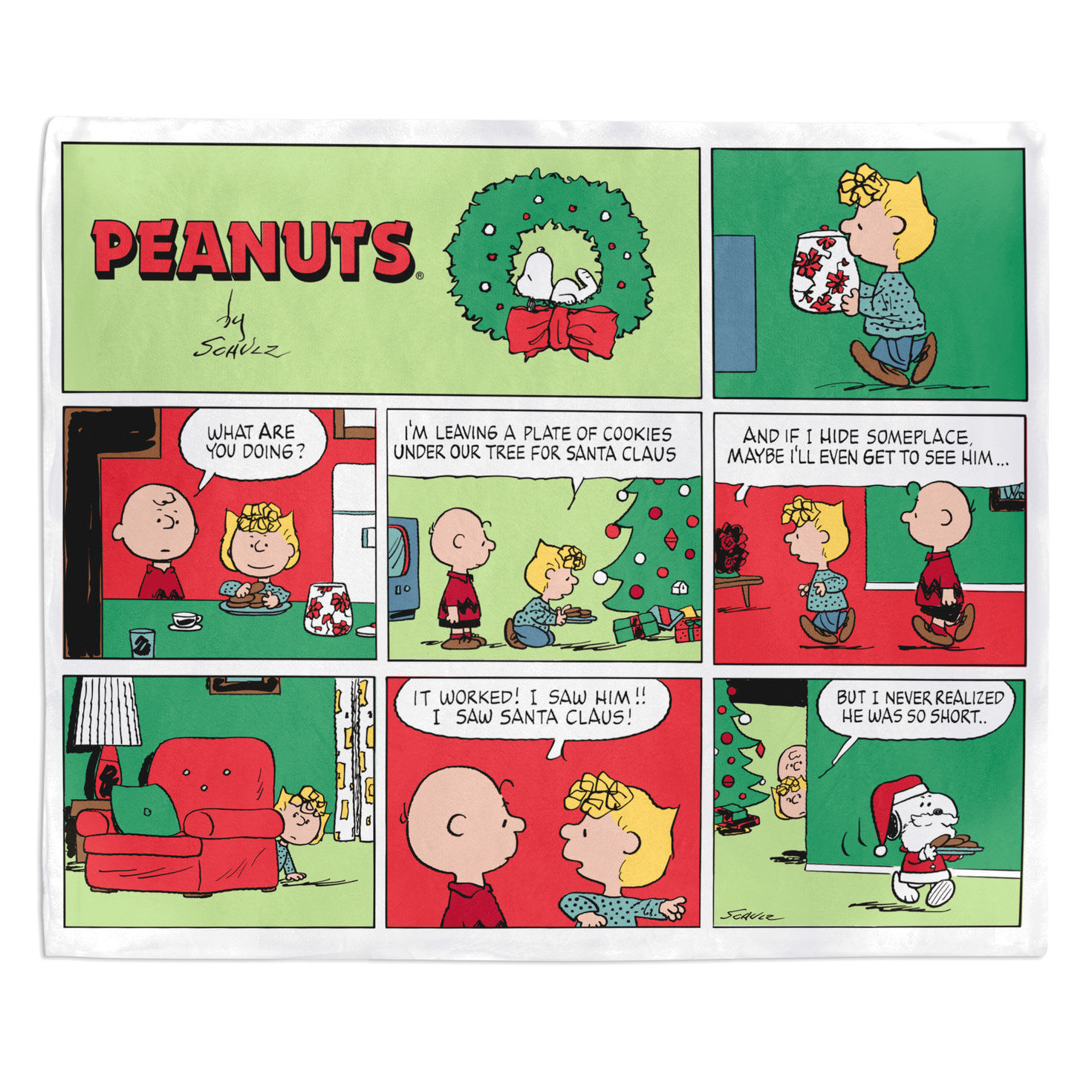 Peanuts® Christmas Comic Strip Throw Blanket, 50x60 - Pillows ...