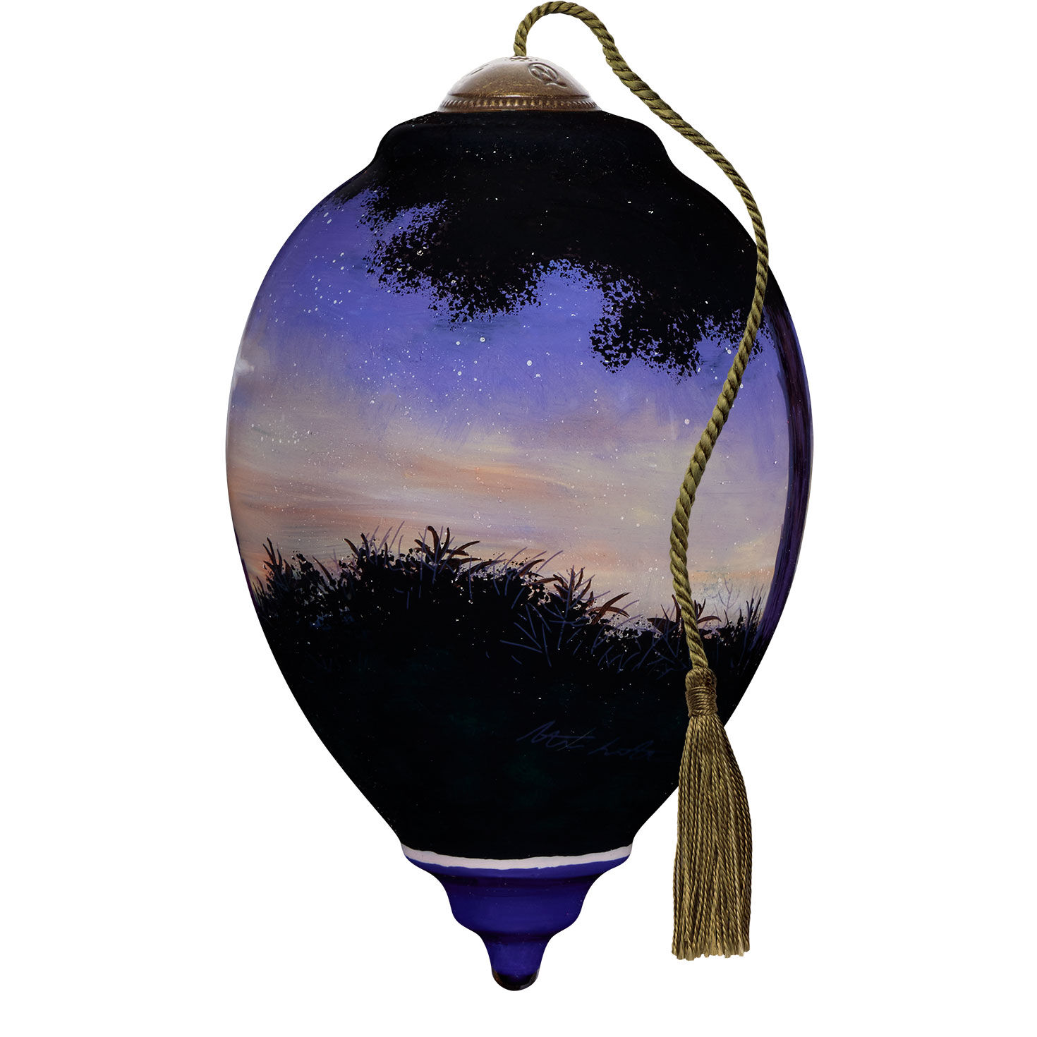 Ne'Qwa Art O Holy Night Mary, Joseph and Jesus Glass Christmas Ornament ...