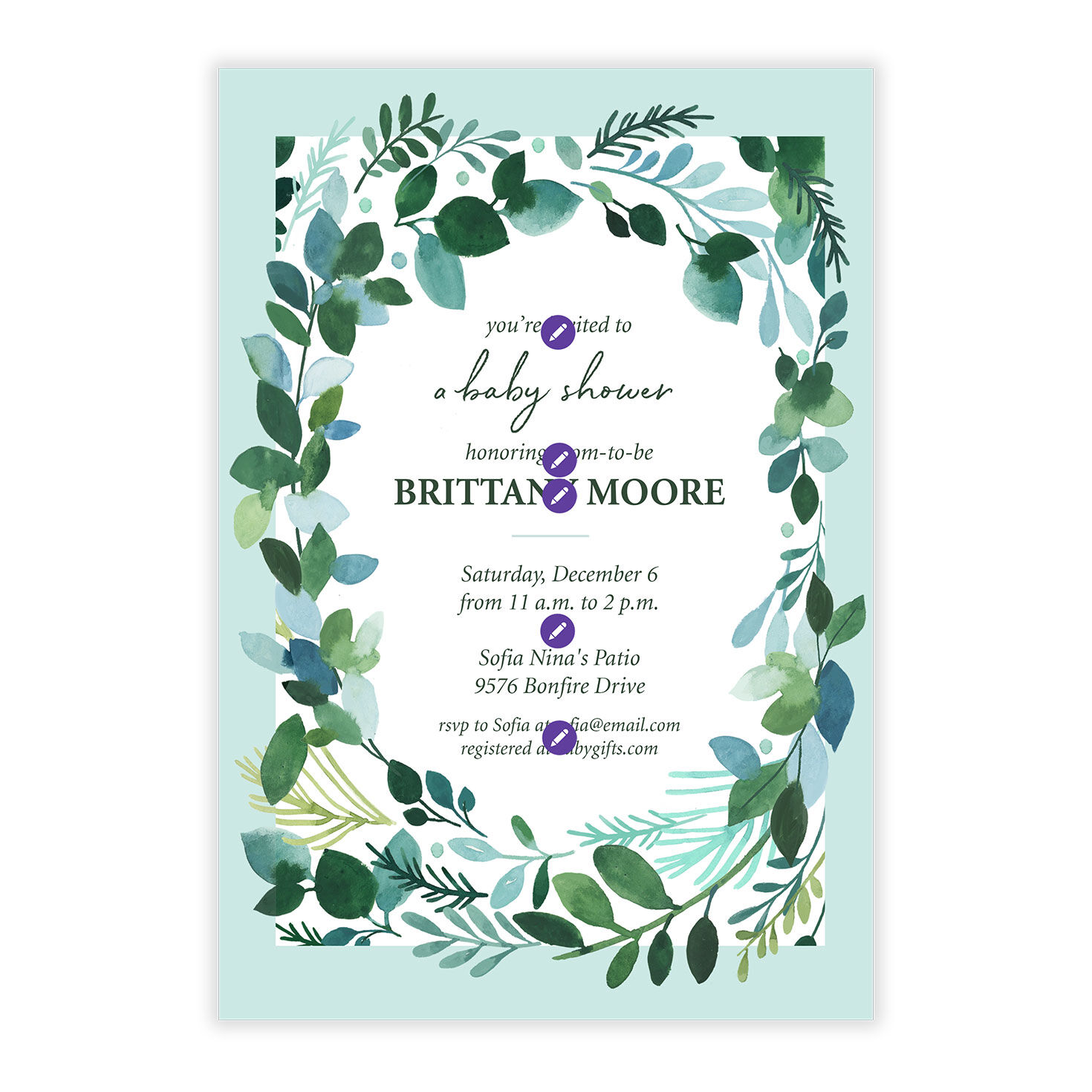 Eucalyptus Wreath Flat Baby Shower Invitation - Invitations | Hallmark