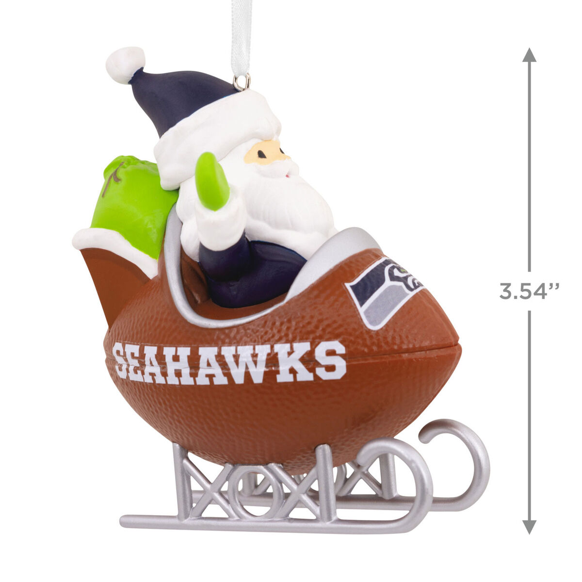 NFL Seattle Seahawks Santa Football Sled Hallmark Ornament - Gift ...