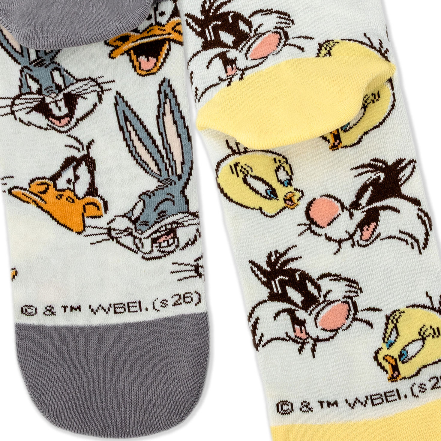 Looney Tunes™ Cartoon Faces Mismatched Novelty Crew Socks - Socks ...
