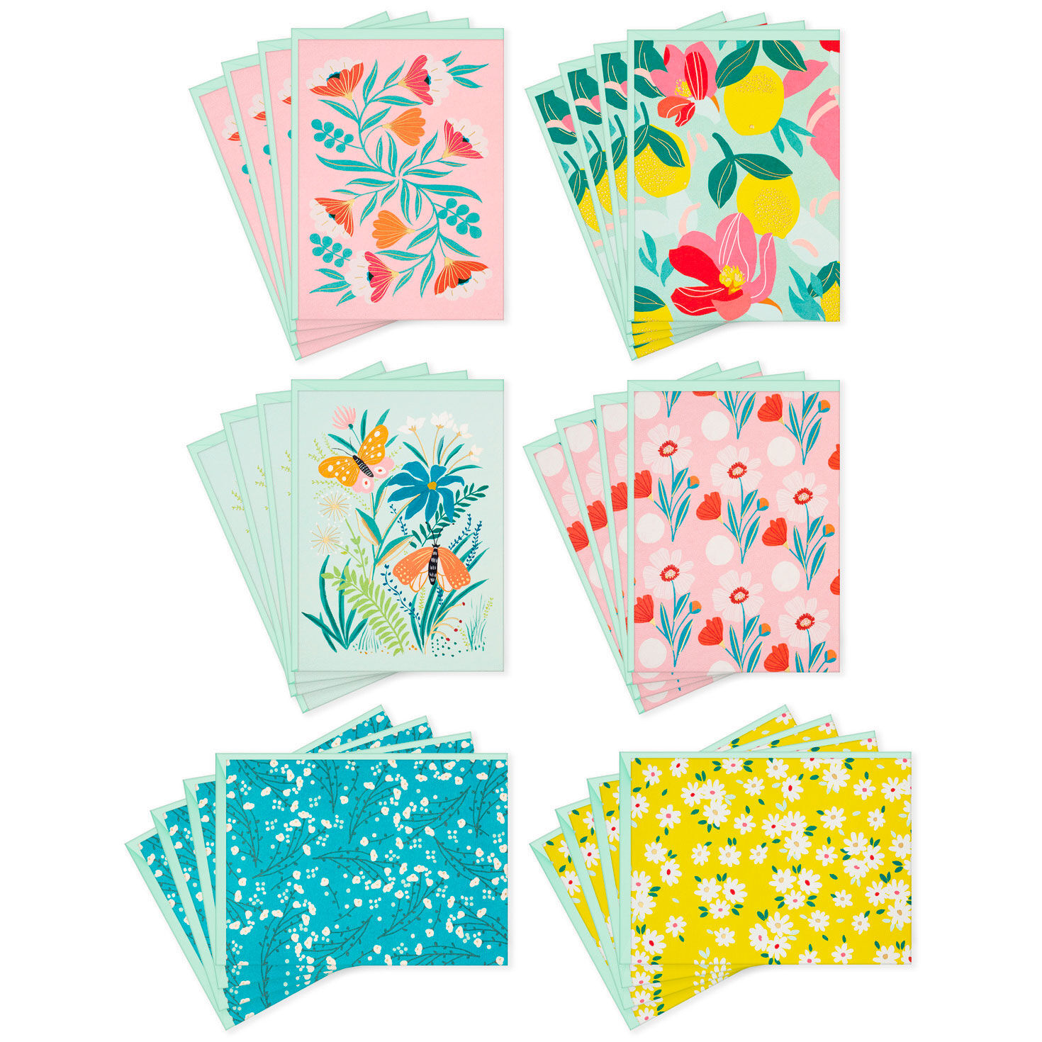 Floral Motif Boxed Blank Notes Assortment, Pack of 24 - Note Cards ...