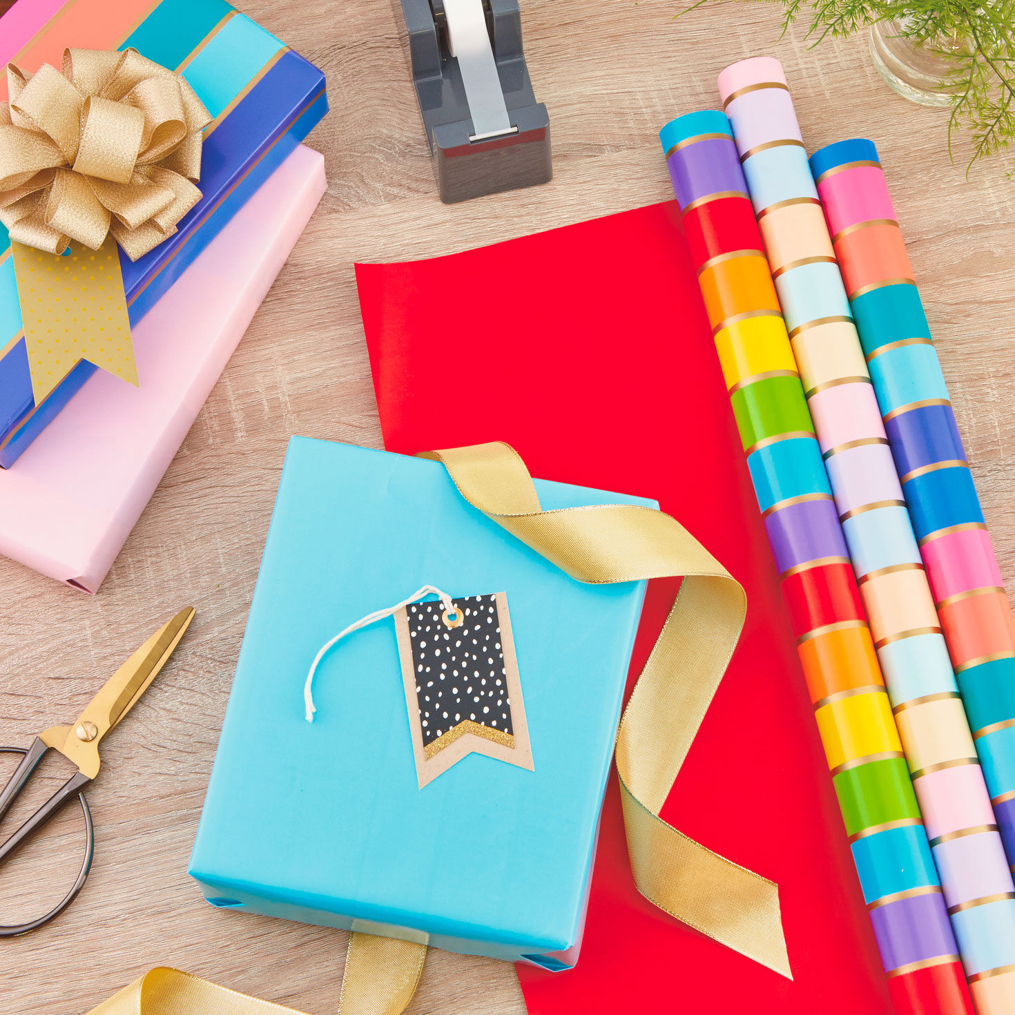 Stripes and Solids 3-Pack Reversible Wrapping Paper, 75 sq. ft. total ...