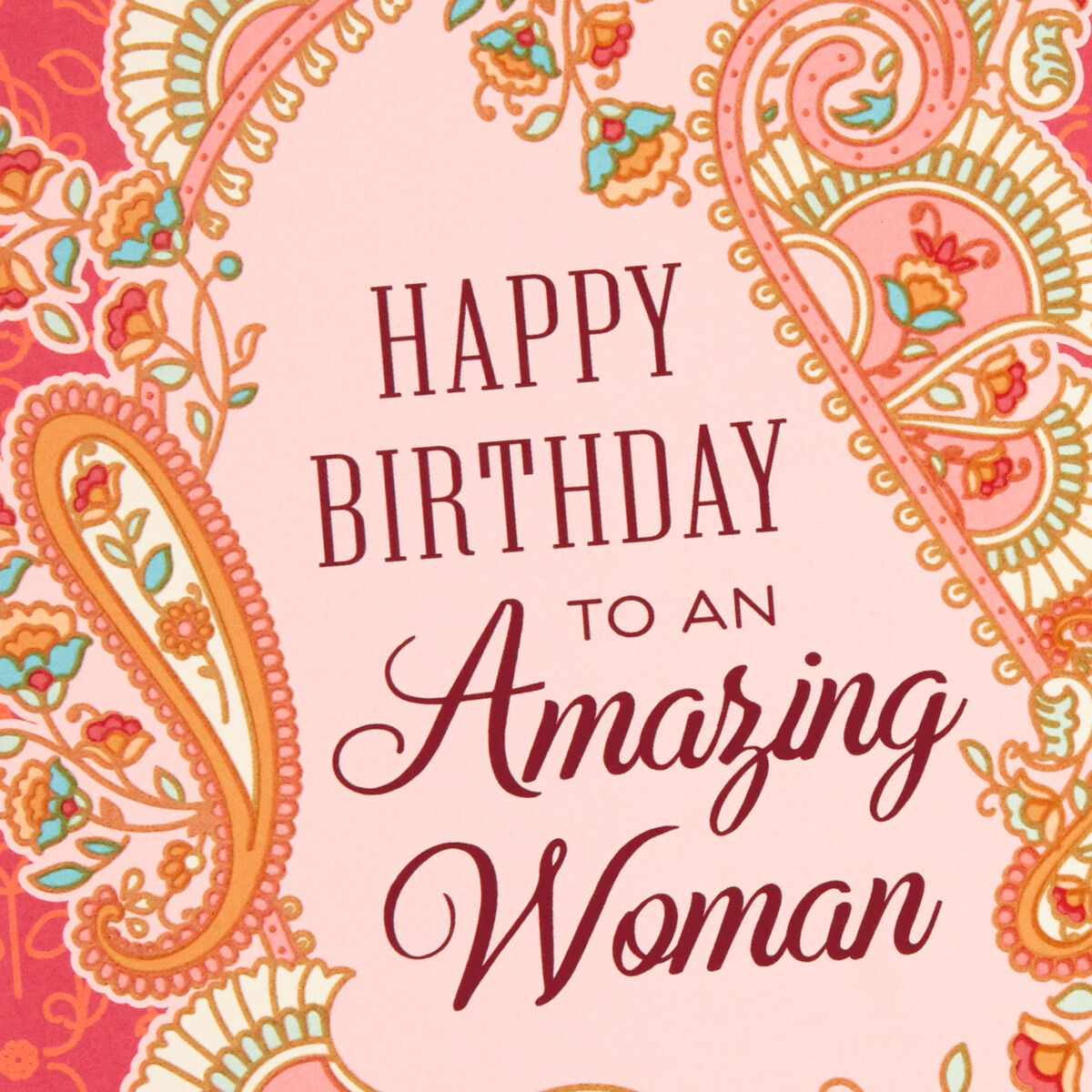 For An Amazing Woman Floral Paisley Birthday Card - Greeting Cards ...