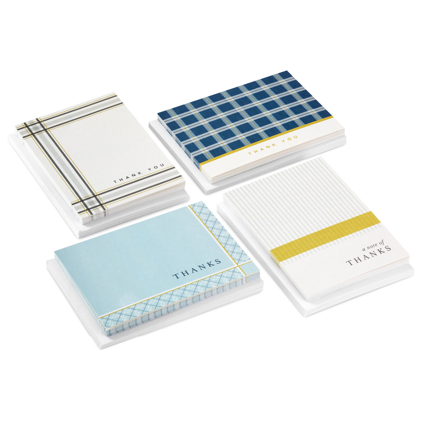 Plaid Monogram Thank You Cards Monogrammed Stationery, Monogram Note
