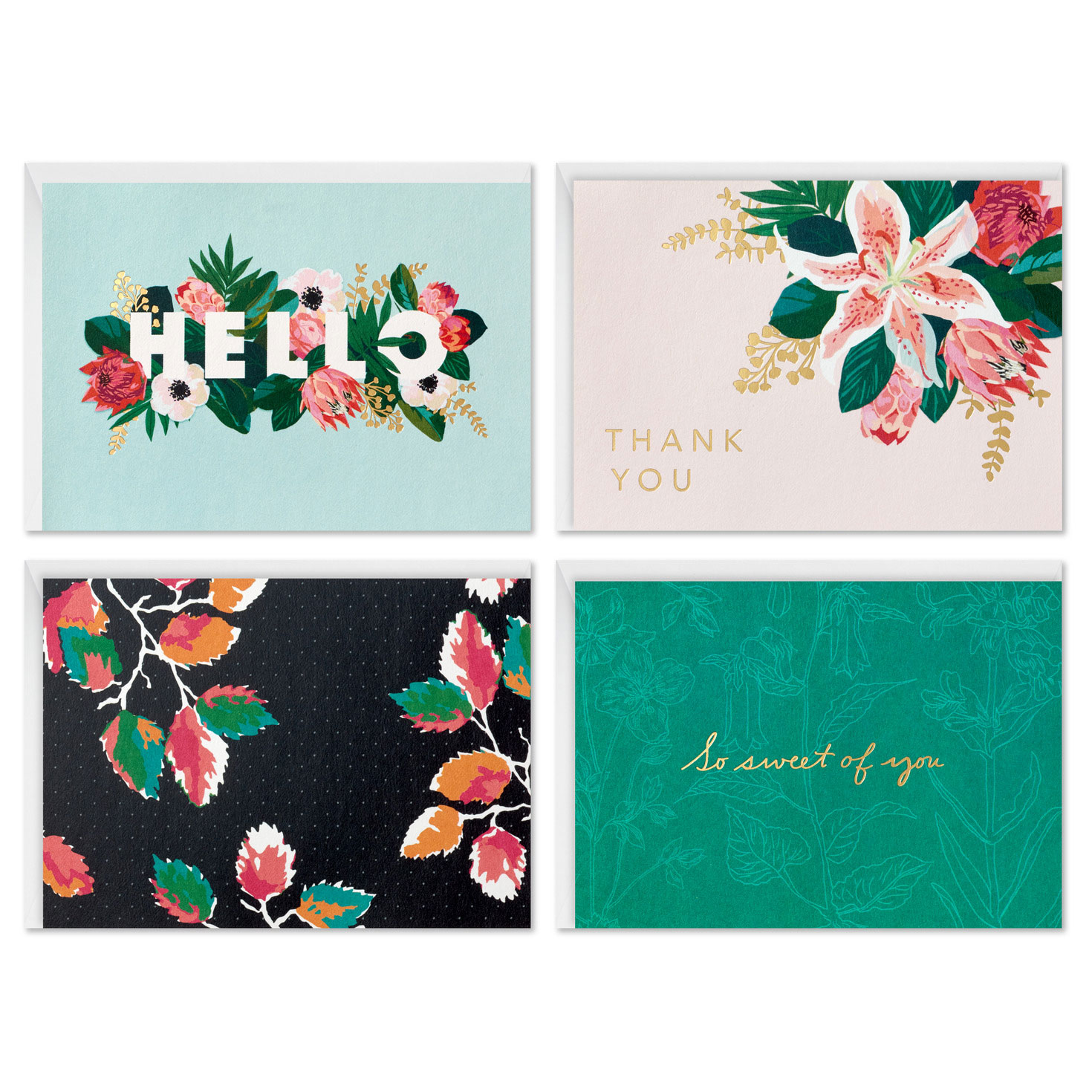 Thoughtful Florals Boxed Blank Notes Assortment, Pack of 40 - Note ...