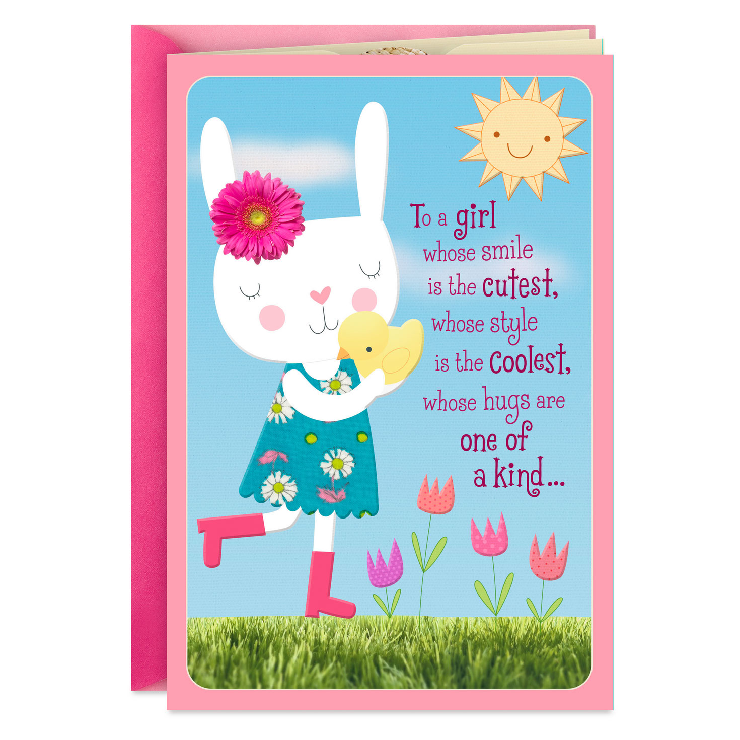 To a Cute, Cool Girl Easter Card for Kids With Paper Doll - Greeting ...
