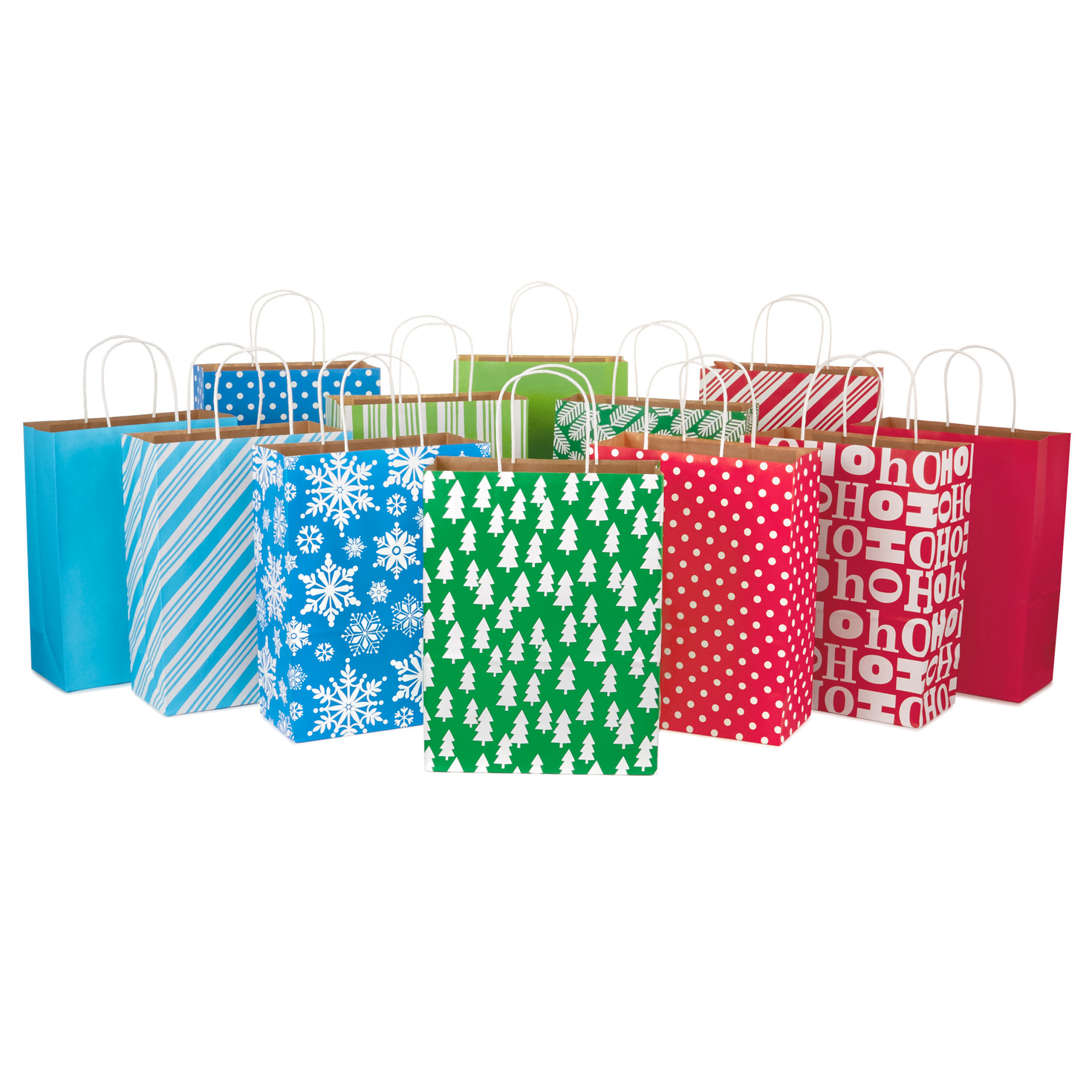 13" Bright Fun 12-Pack Assorted Christmas Gift Bags - Gift Bags | Hallmark