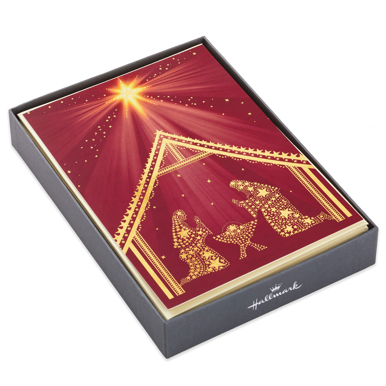 Gold Foil Nativity Boxed Christmas Cards, Pack of 16 - Boxed Cards ...