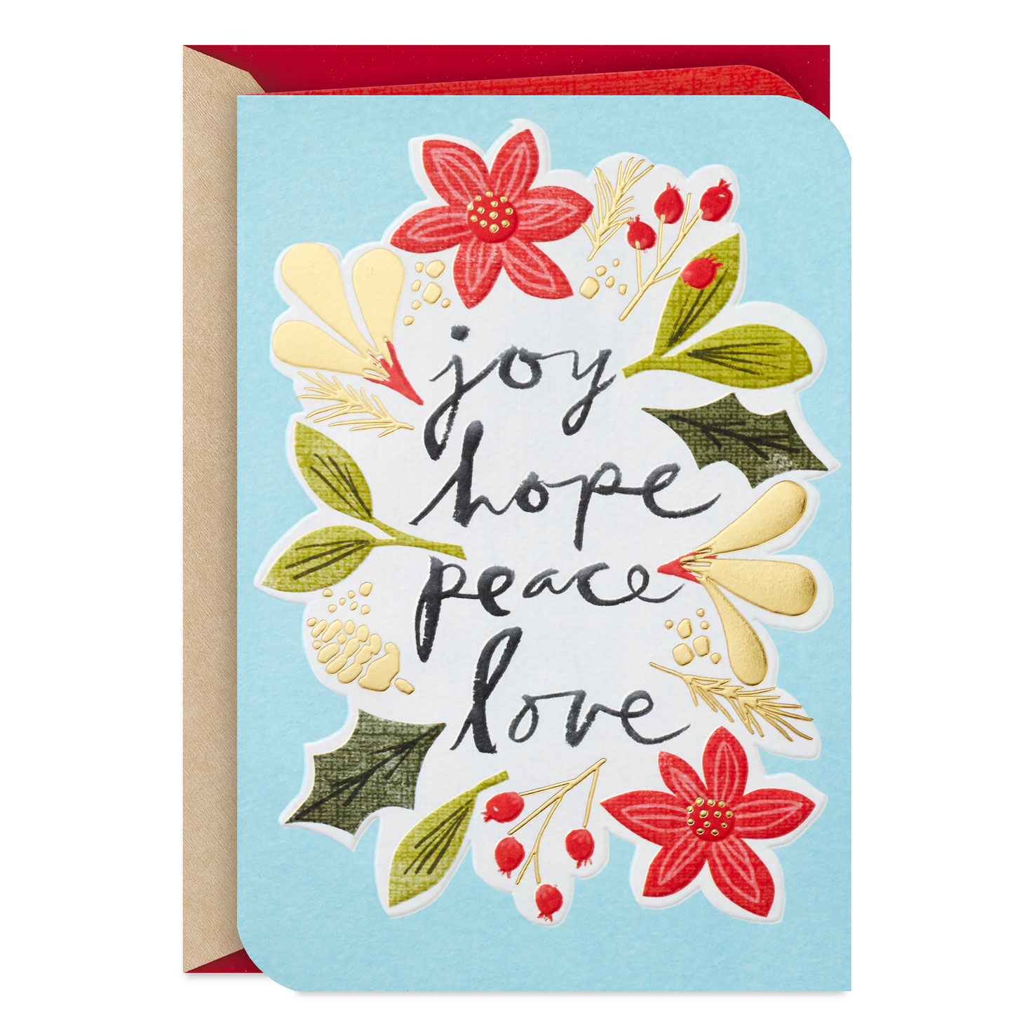 Joy, Hope, Peace, Love Christmas Card for Granddaughter - Greeting ...