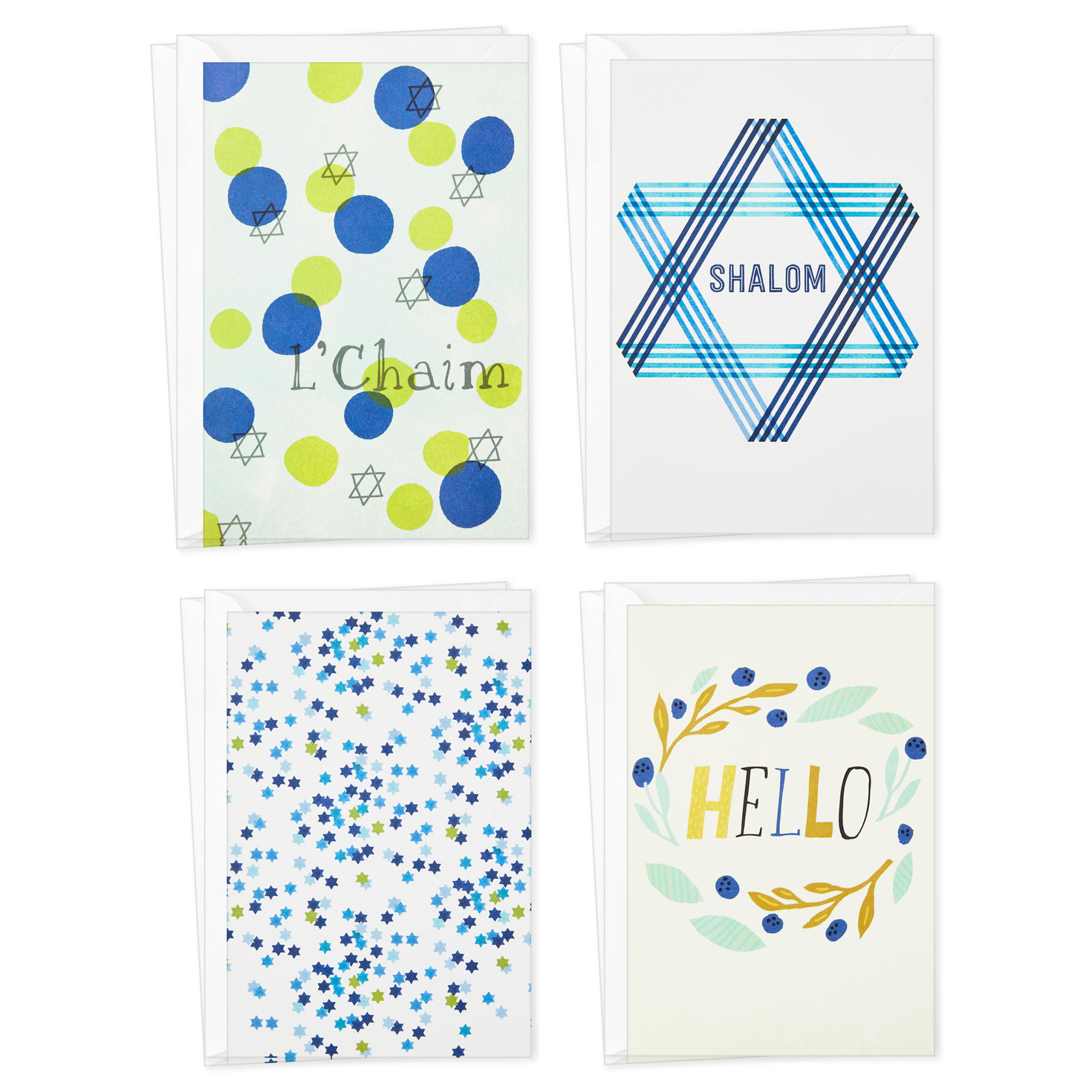 Shalom and L'Chaim Assorted Blank Cards, Pack of 8 - Boxed Cards | Hallmark