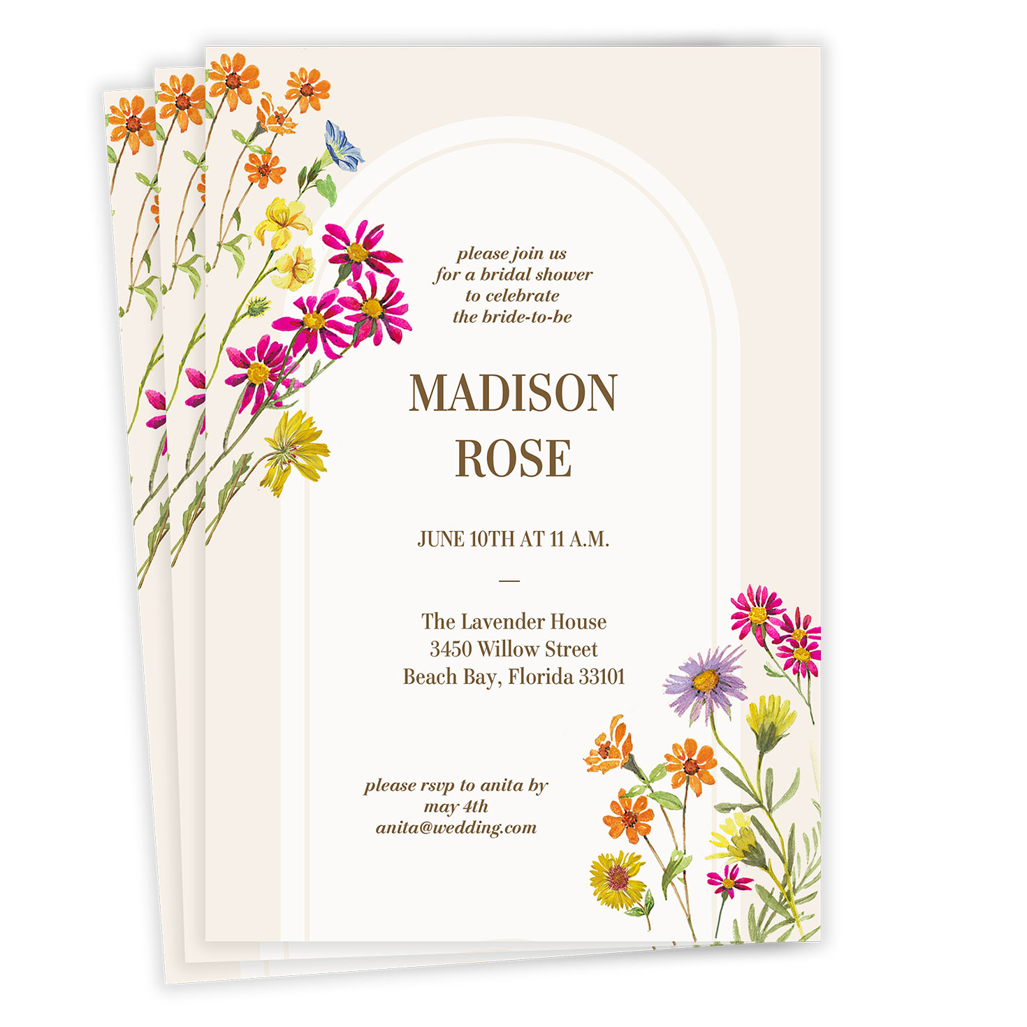 Colorful Wildflowers Bridal Shower Invitation Invitations Hallmark