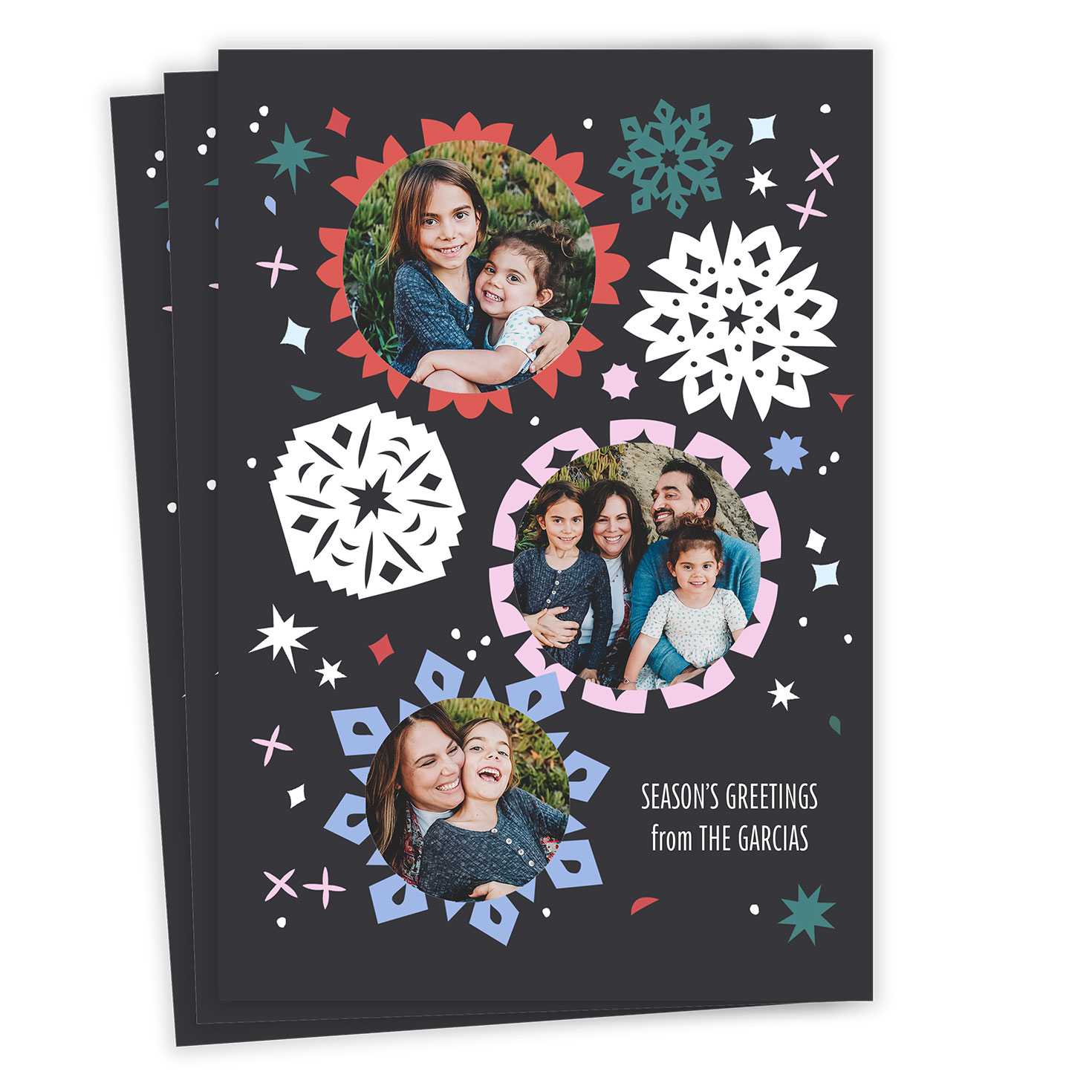 Bright Paper Snowflakes Flat Holiday Photo Card - Photo Cards | Hallmark