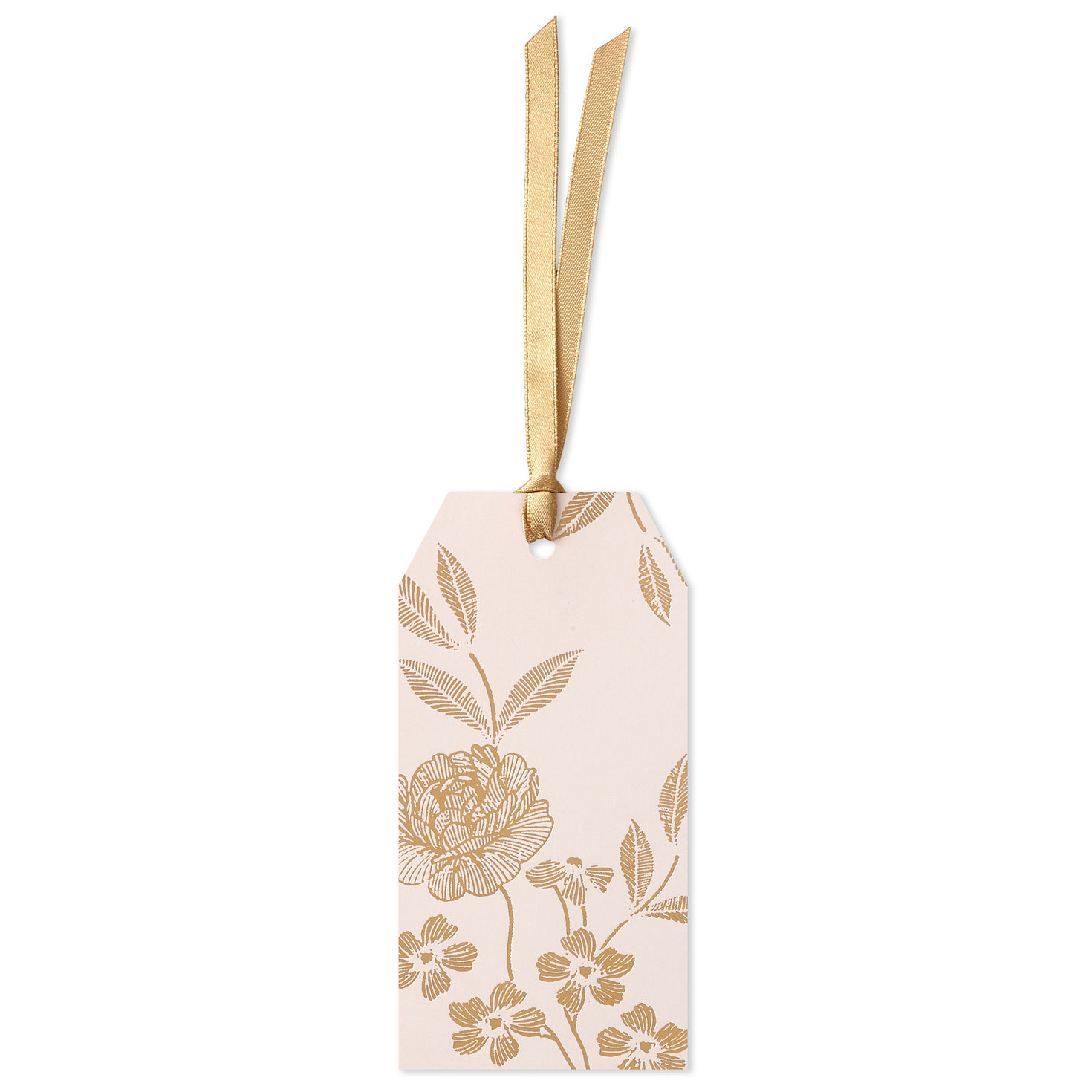 Gold Flowers on Pink Large Gift Tag - Seals & Gift Tags | Hallmark