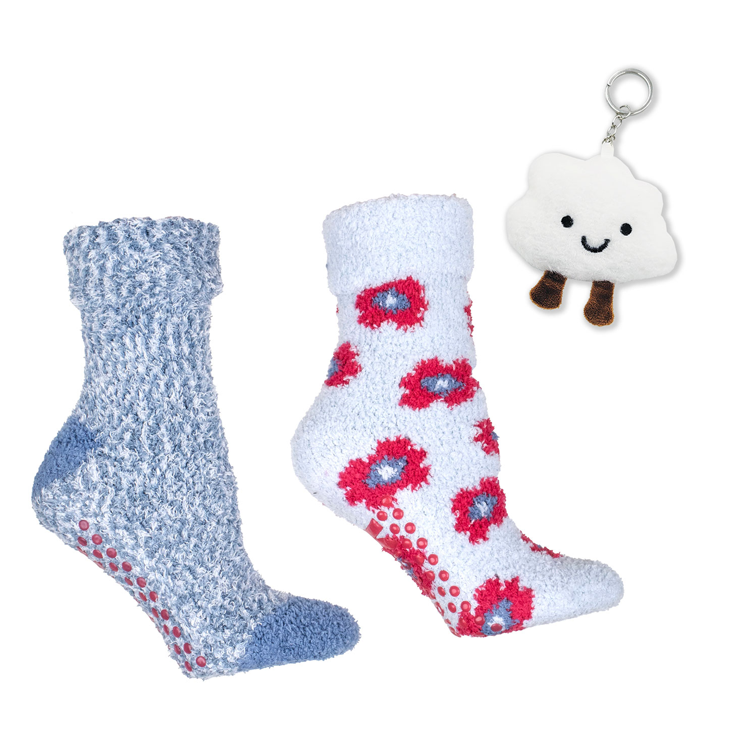 MinxNY Aromasoles Blue Marled and Floral Rose-Scented Socks, 2 Pair ...