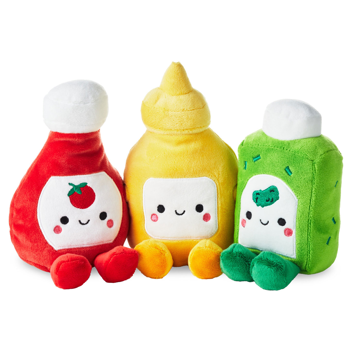 Better Together Ketchup, Mustard and Relish Magnetic Plush Trio, 7.5 ...