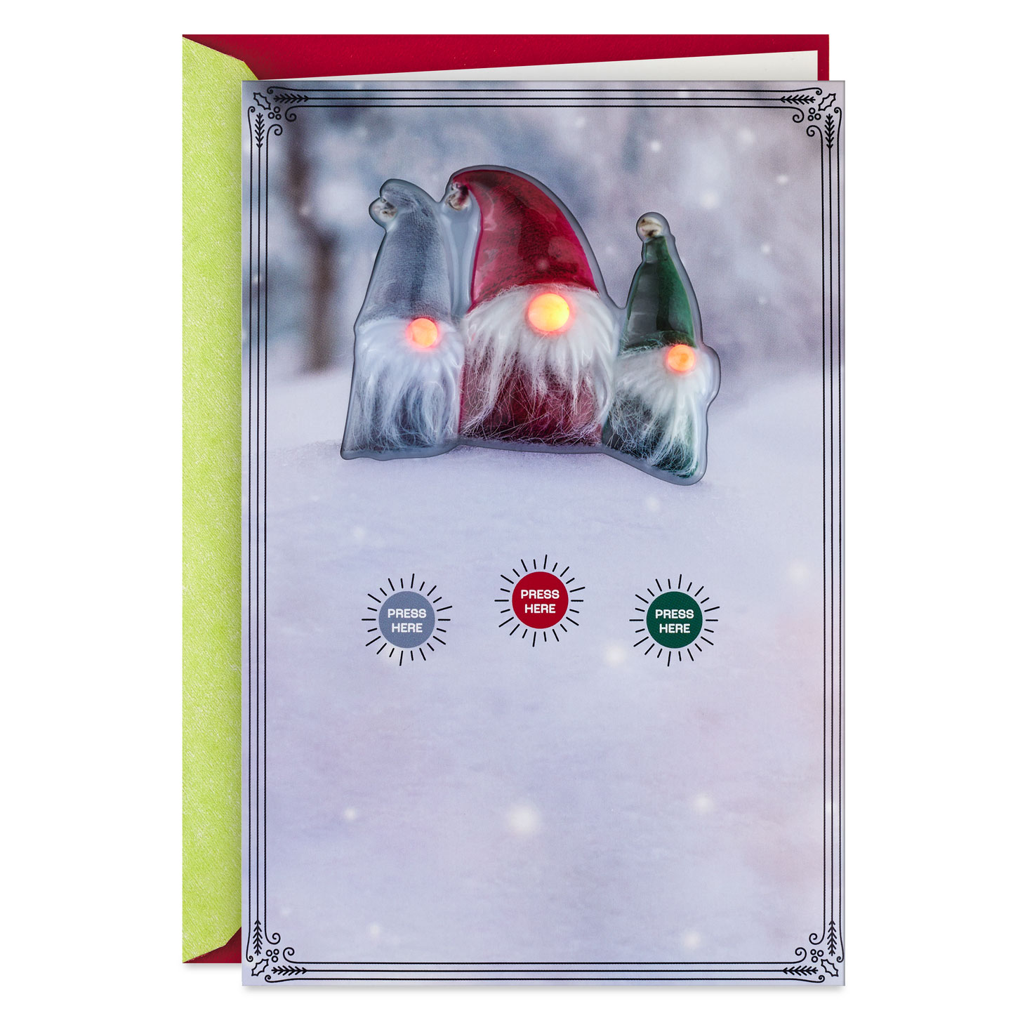 Let It Gnome Funny Musical Christmas Card With Light - Greeting Cards ...