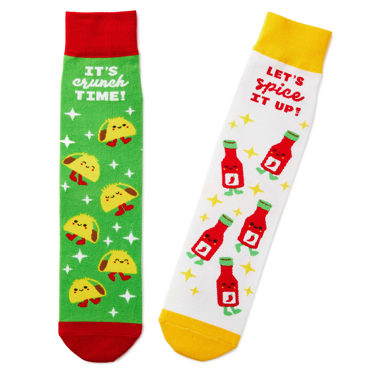 Tacos and Hot Sauce Better Together Funny Crew Socks - Socks & Slippers ...