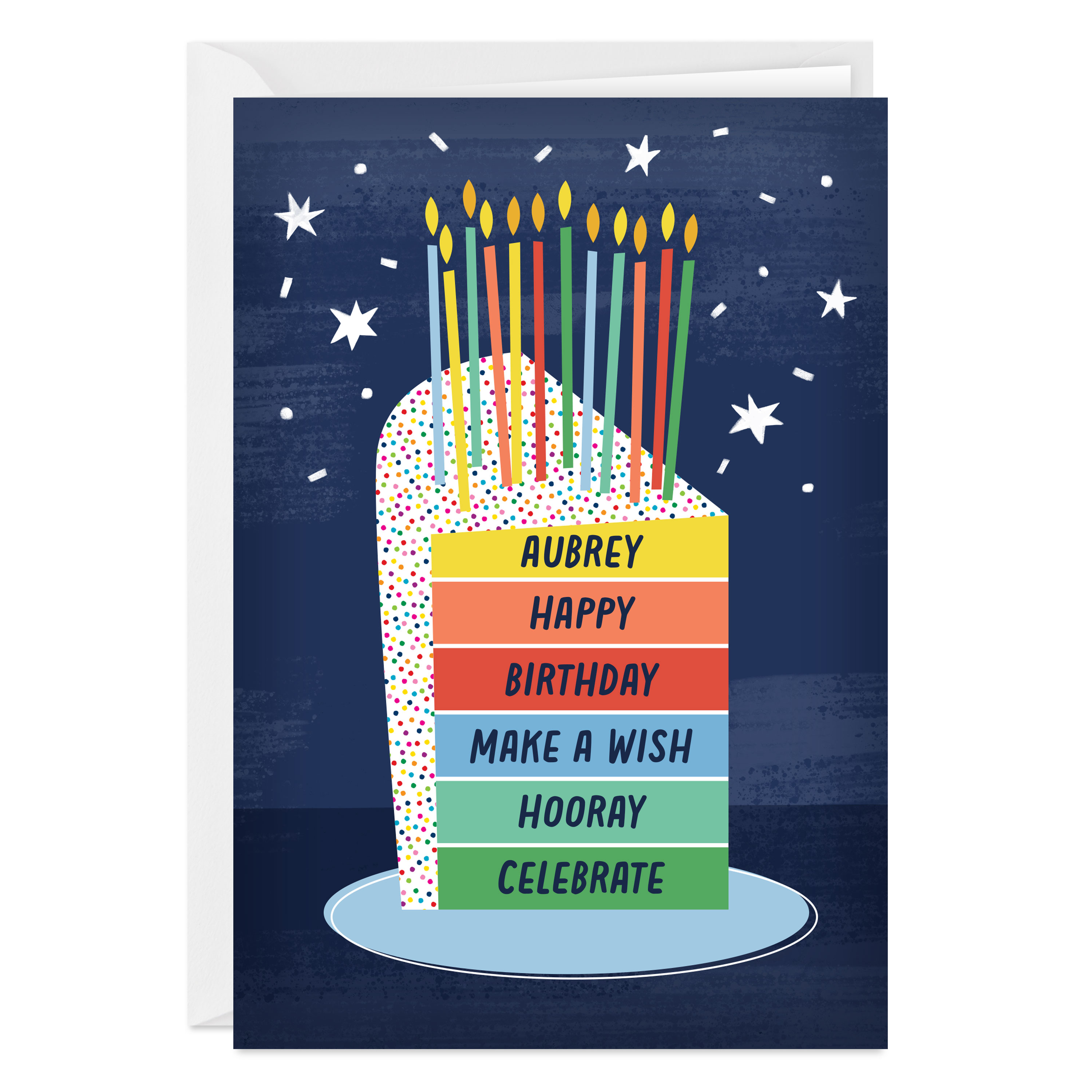 Personalized Fun and Colorful Cake Birthday Card - Greeting Cards ...