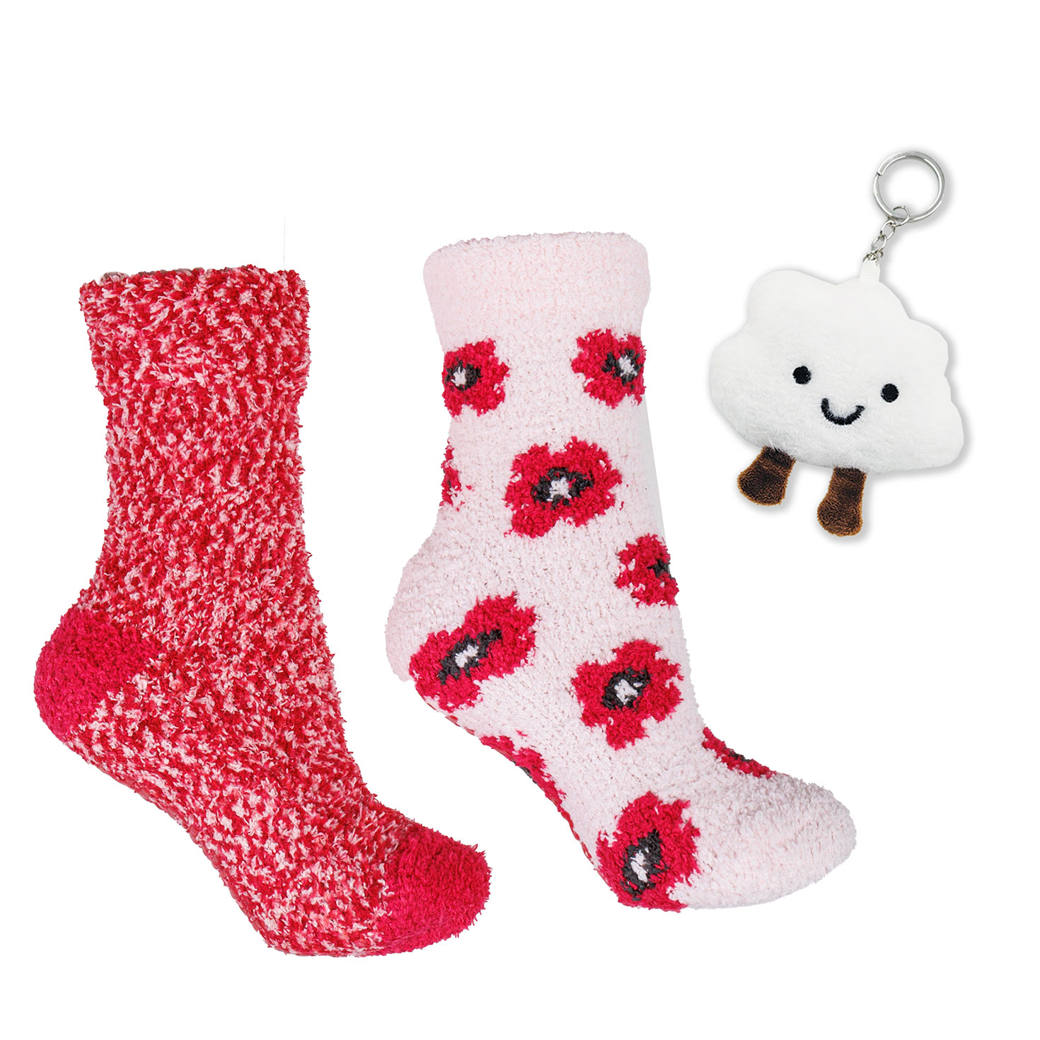 MinxNY Aromasoles Red Marled and Floral Rose-Scented Socks, 2 Pair ...