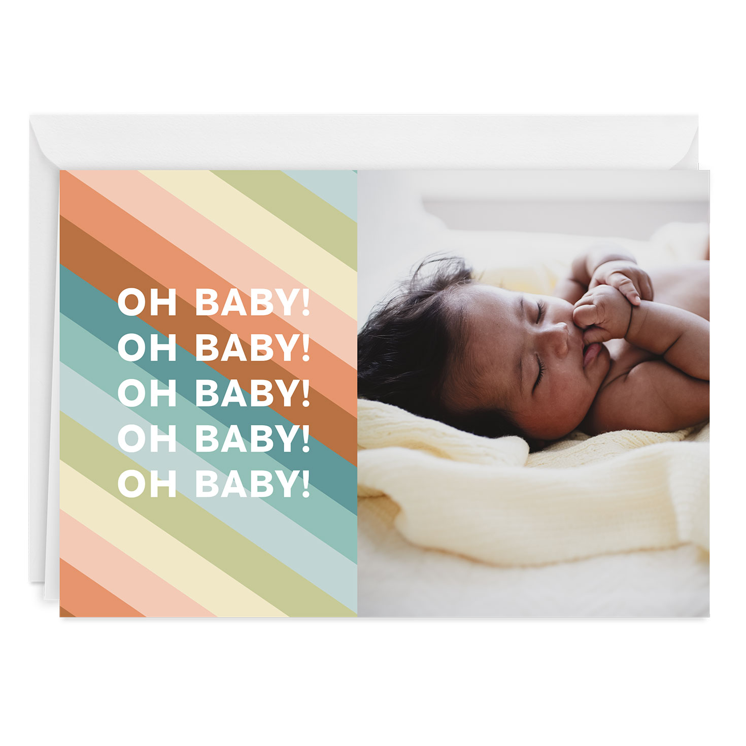 Diagonal Bright Stripes Custom Card - Greeting Cards | Hallmark