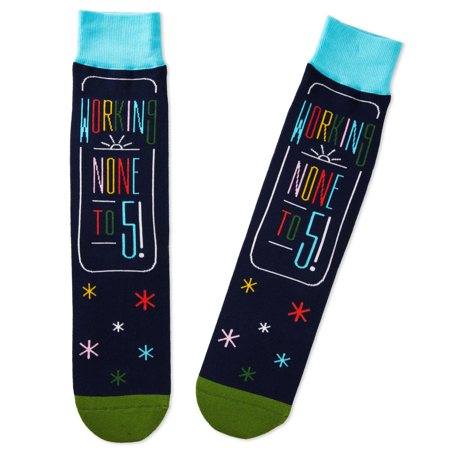 Working None to Five Retirement Novelty Crew Socks - Socks & Slippers ...