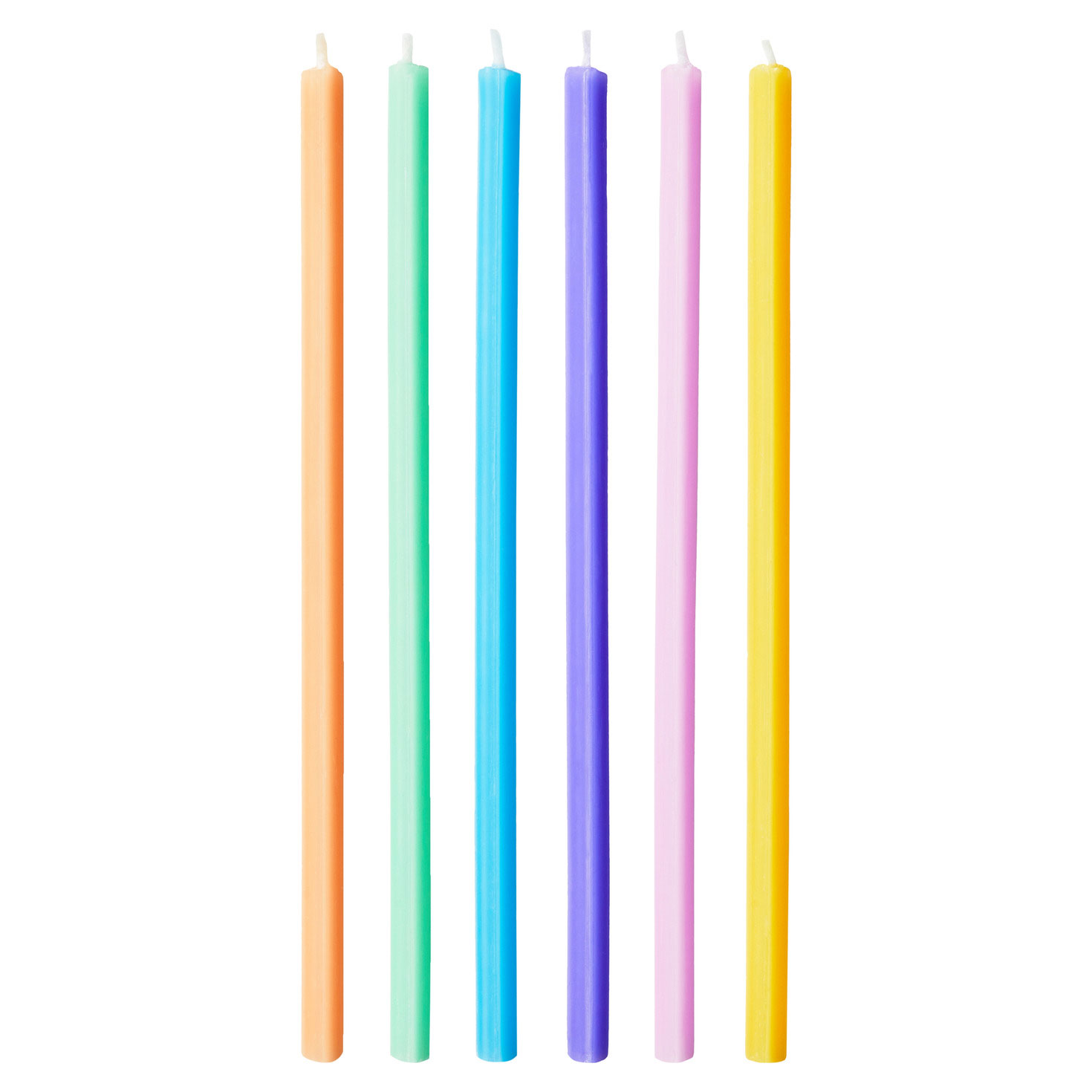 Colorful Triangular Party Candles, Pack of 6 - Cake Toppers & Candles ...