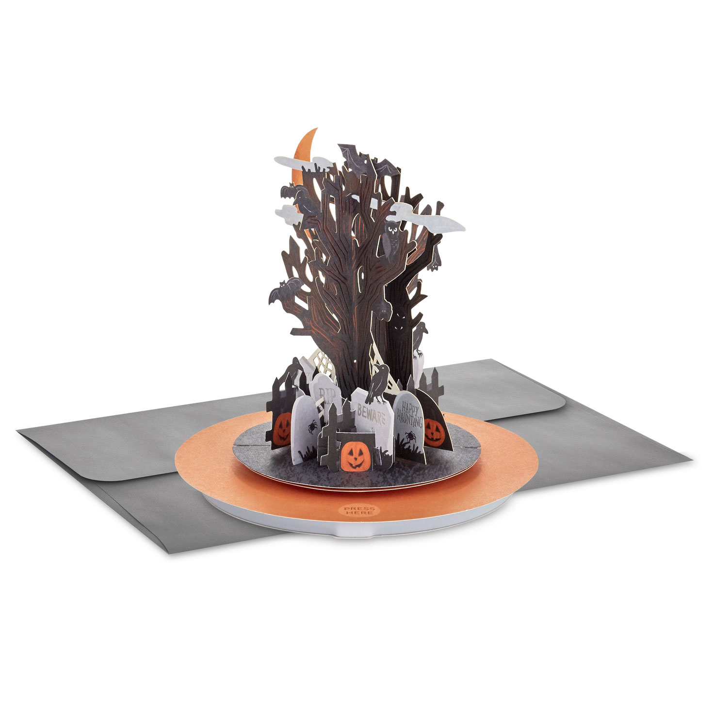 Spooky Spinning Graveyard Musical 3D Pop-Up Halloween Card With Motion ...