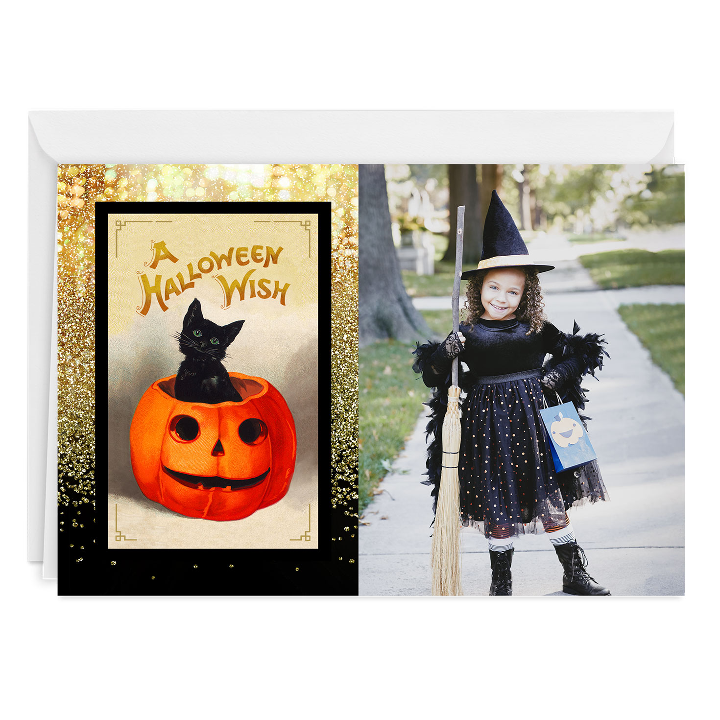 Vintage Black Cat Design Halloween eCard - eCards | Hallmark